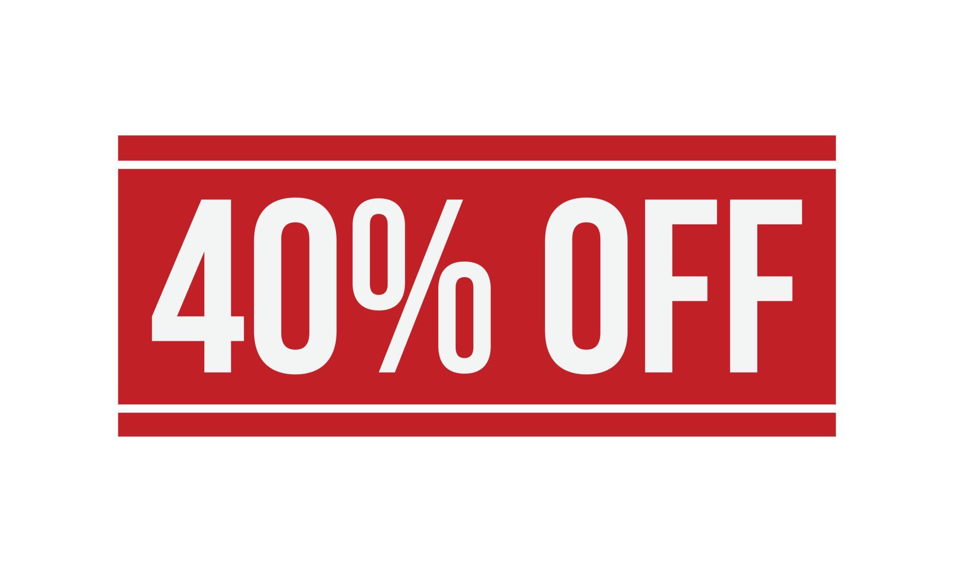40 Percent Off Rubber Stamp. Red 40 Percent Off Rubber Grunge Stamp Seal Vector Illustration ...