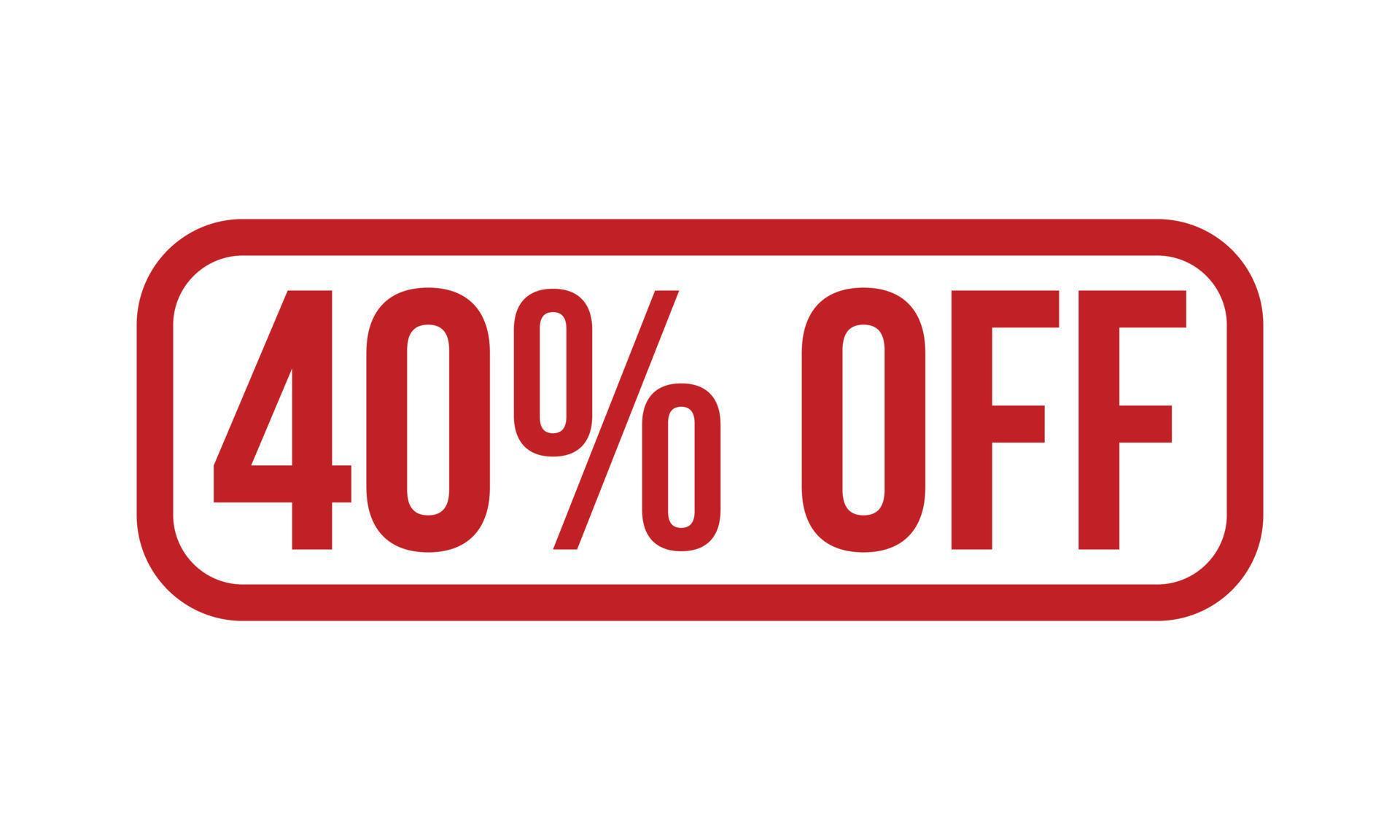 40 Percent Off Rubber Stamp. Red 40 Percent Off Rubber Grunge Stamp Seal Vector Illustration ...