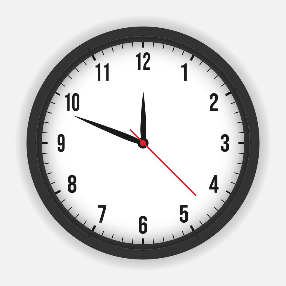 Simple Classic Black And White Round Wall Clock Vector 20313617