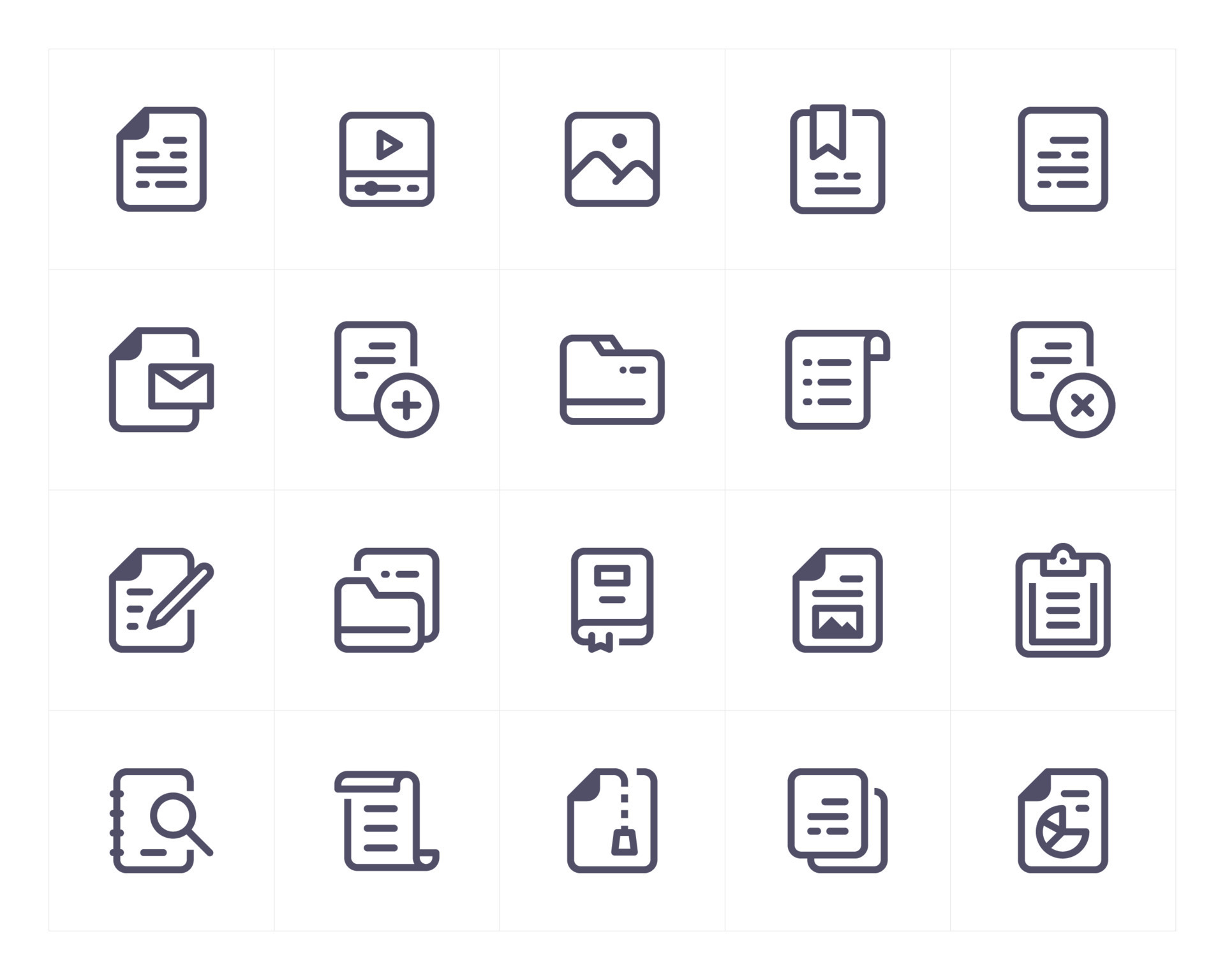 Document And File Line Icon Set Vector Illustration On White