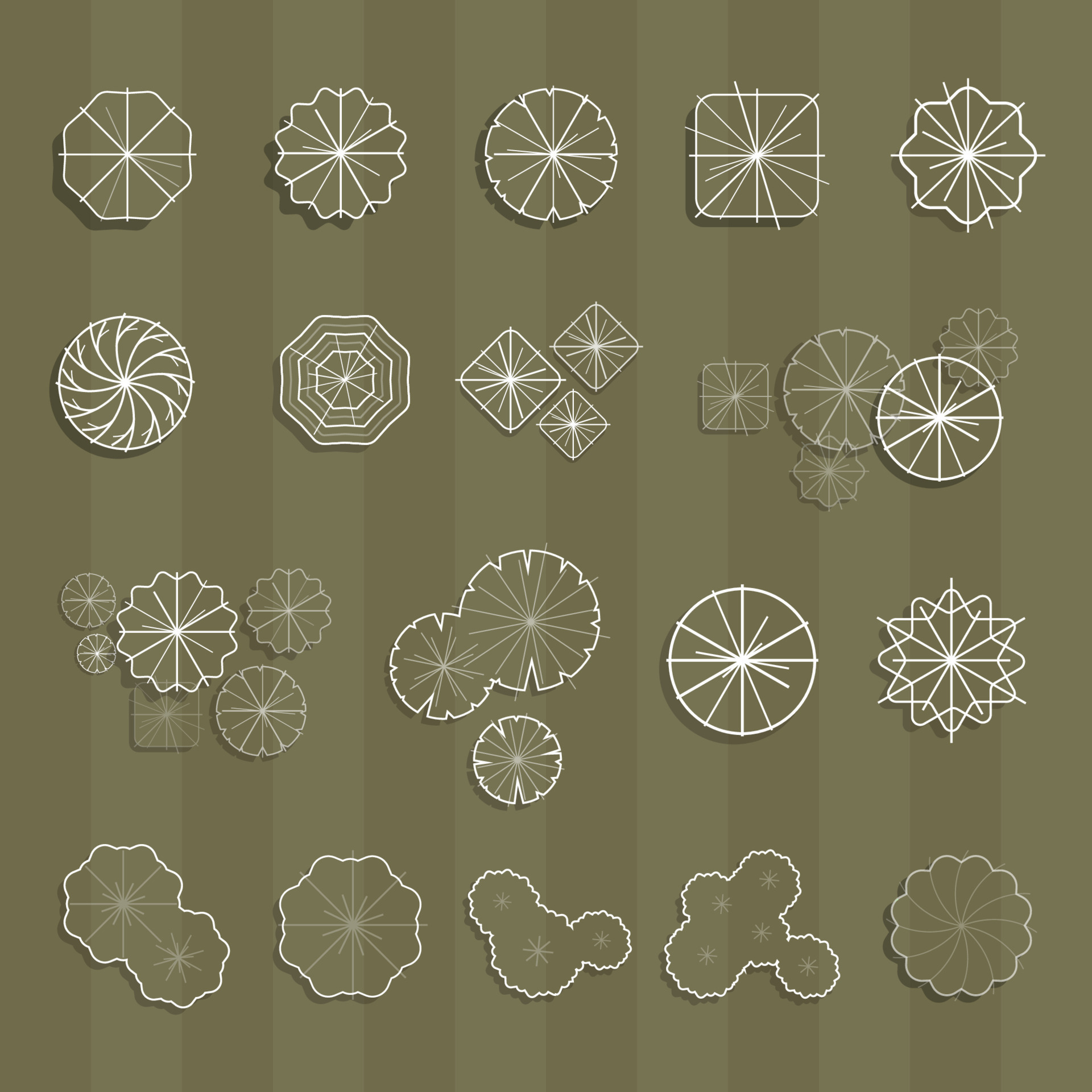 Trees top view for landscape design 20313814 Vector Art at Vecteezy