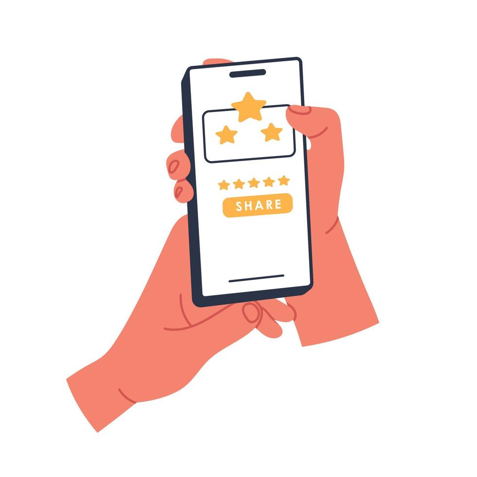 Phone in hand. Scrolling, information search, social networks. Flat vector illustration 20321592 ...