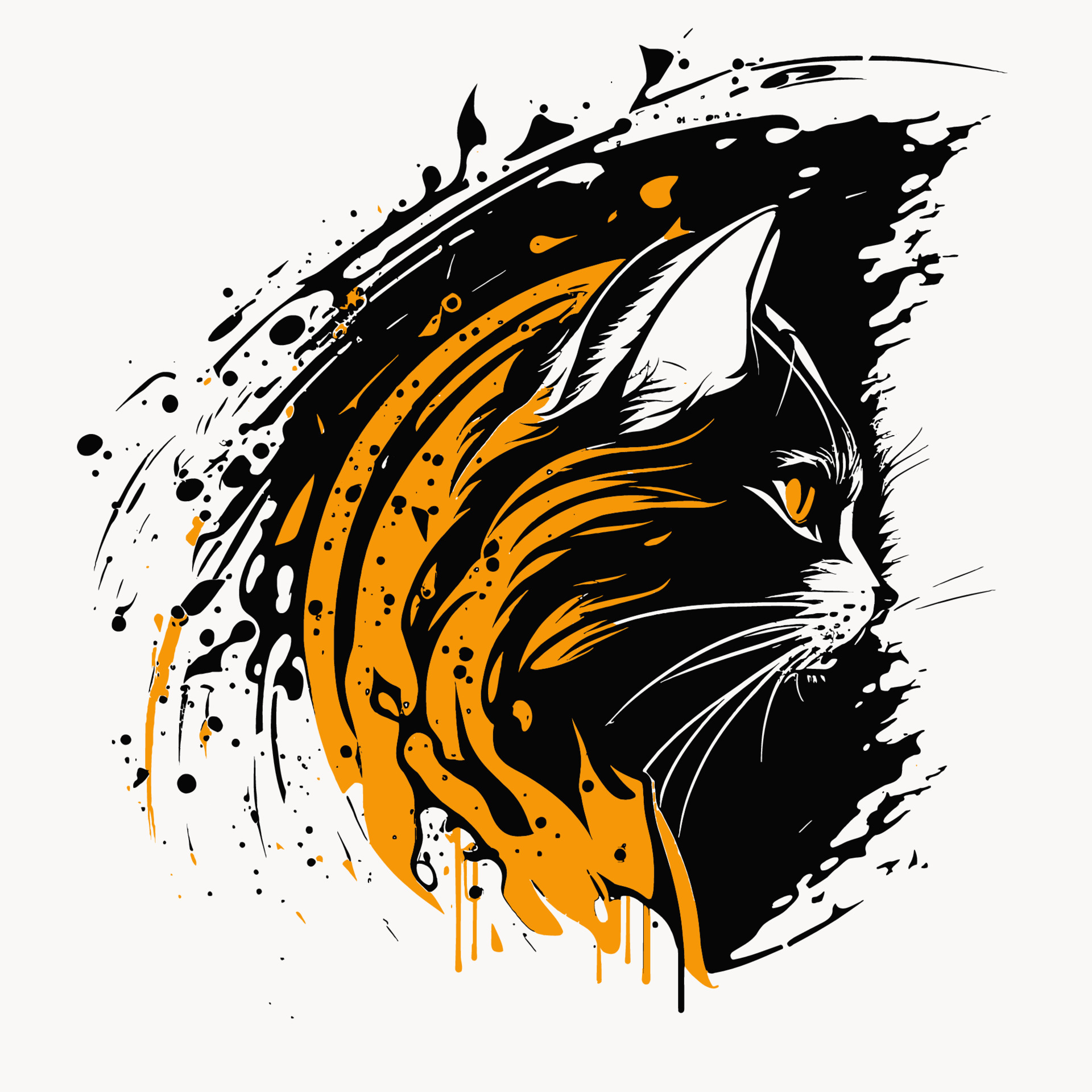 Cat Head Kitten Symbol - Gaming Cat Logo Elegant Element for Brand - Abstract Icon Symbols ...