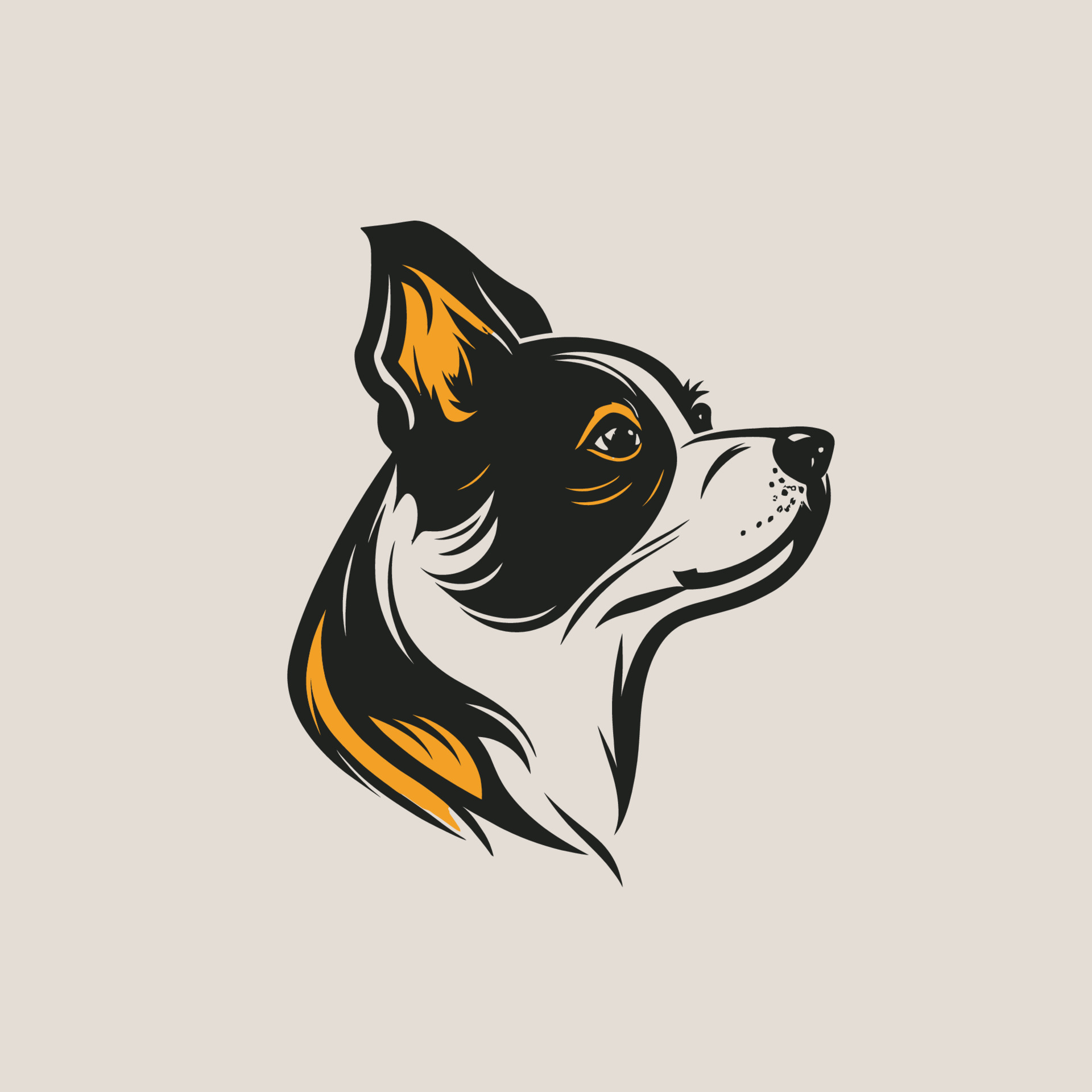 Perro Cabeza Mascota Símbolo Juego De Azar Perro Logo Elegante Elemento Para Marca Resumen