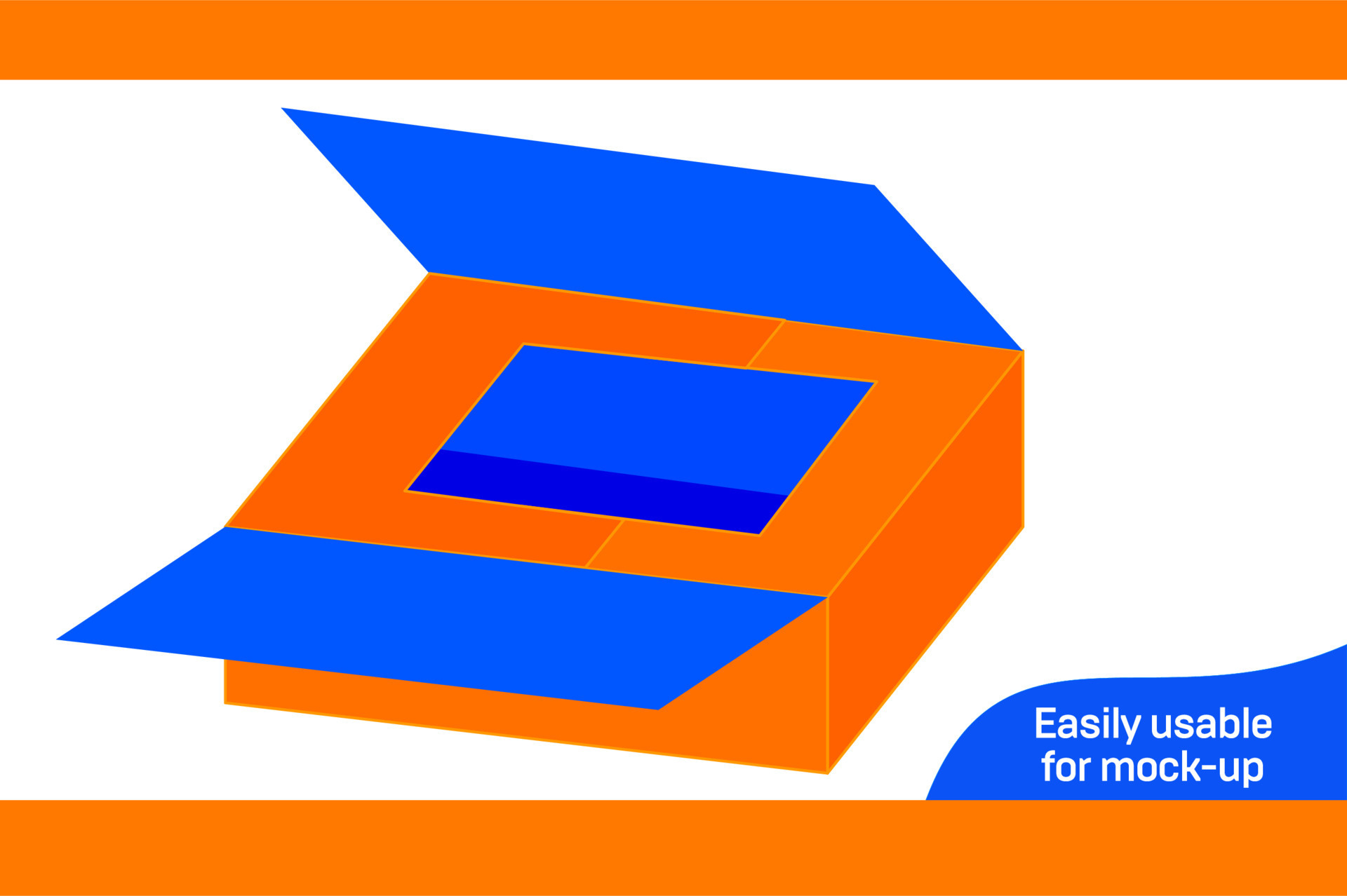 Tissue box large size with flip cover dieline template and 3D box ...