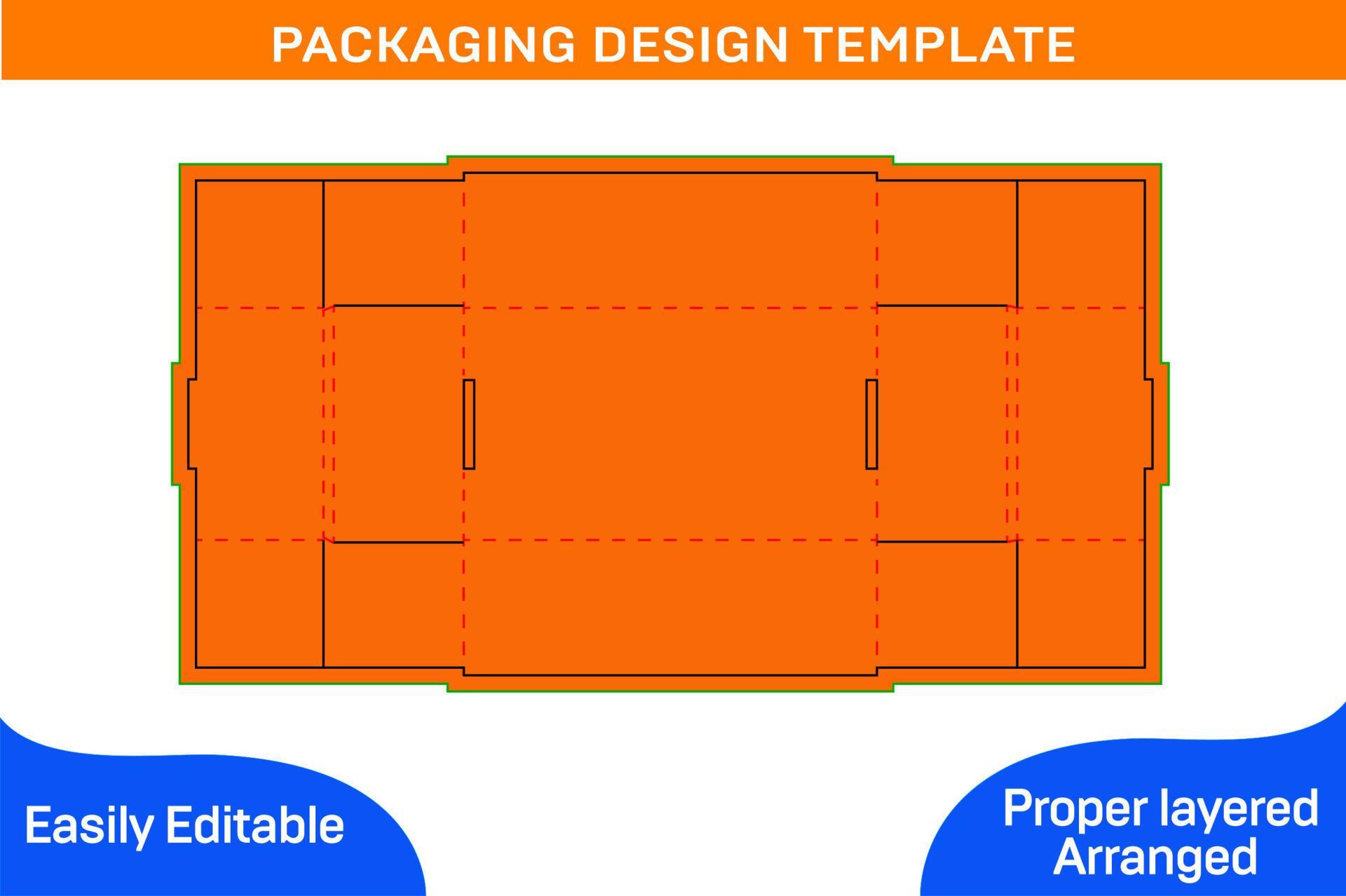 Folding cardboard box dieline template and 3d render with resizable 20331329 Vector Art at Vecteezy