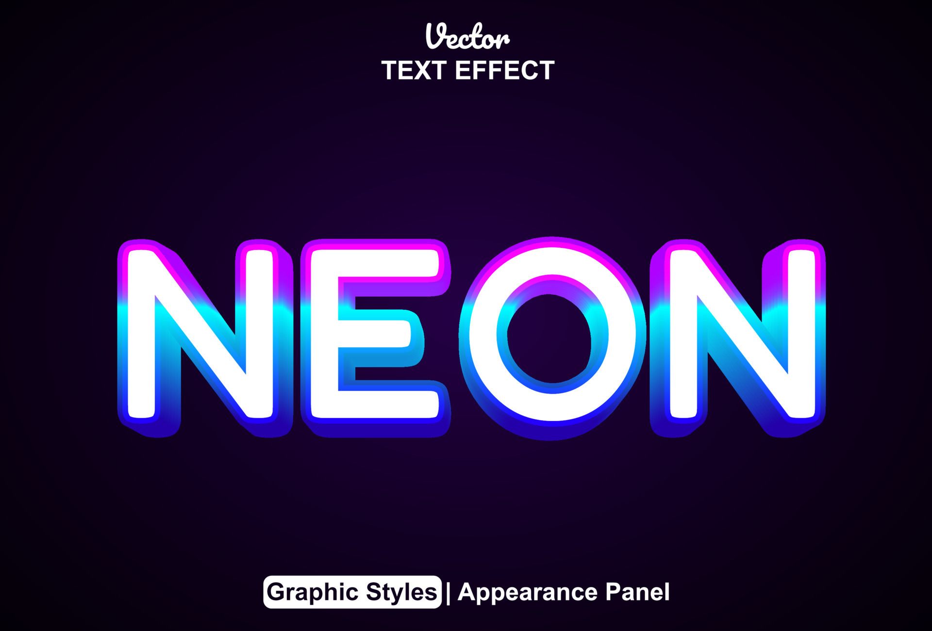neon text effect with graphic style and editable. 20334534 Vector Art ...