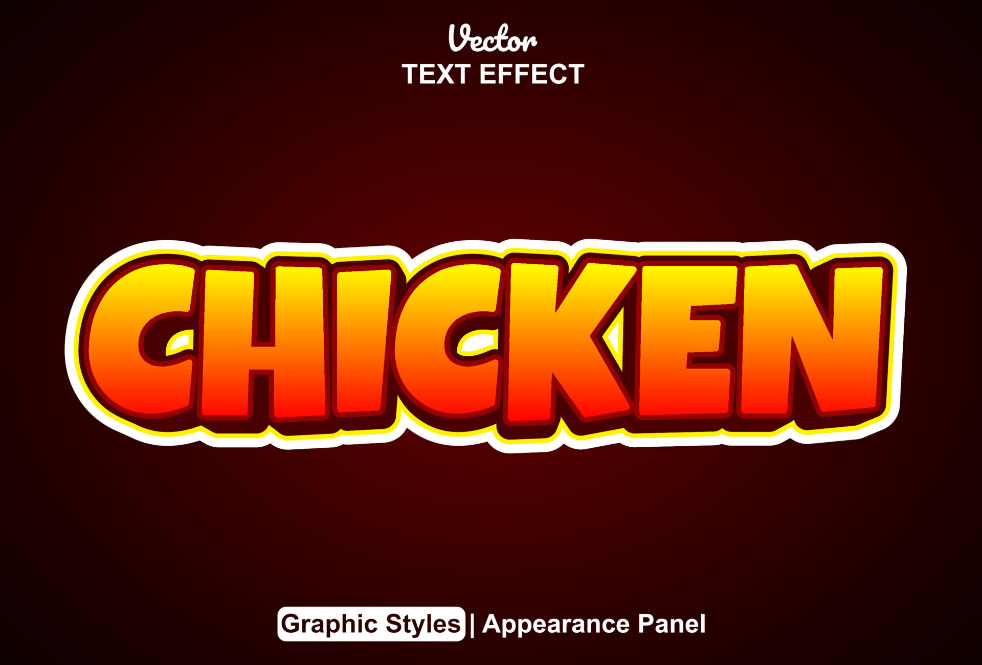 chicken text effect with graphic style and editable. 20334596 Vector ...