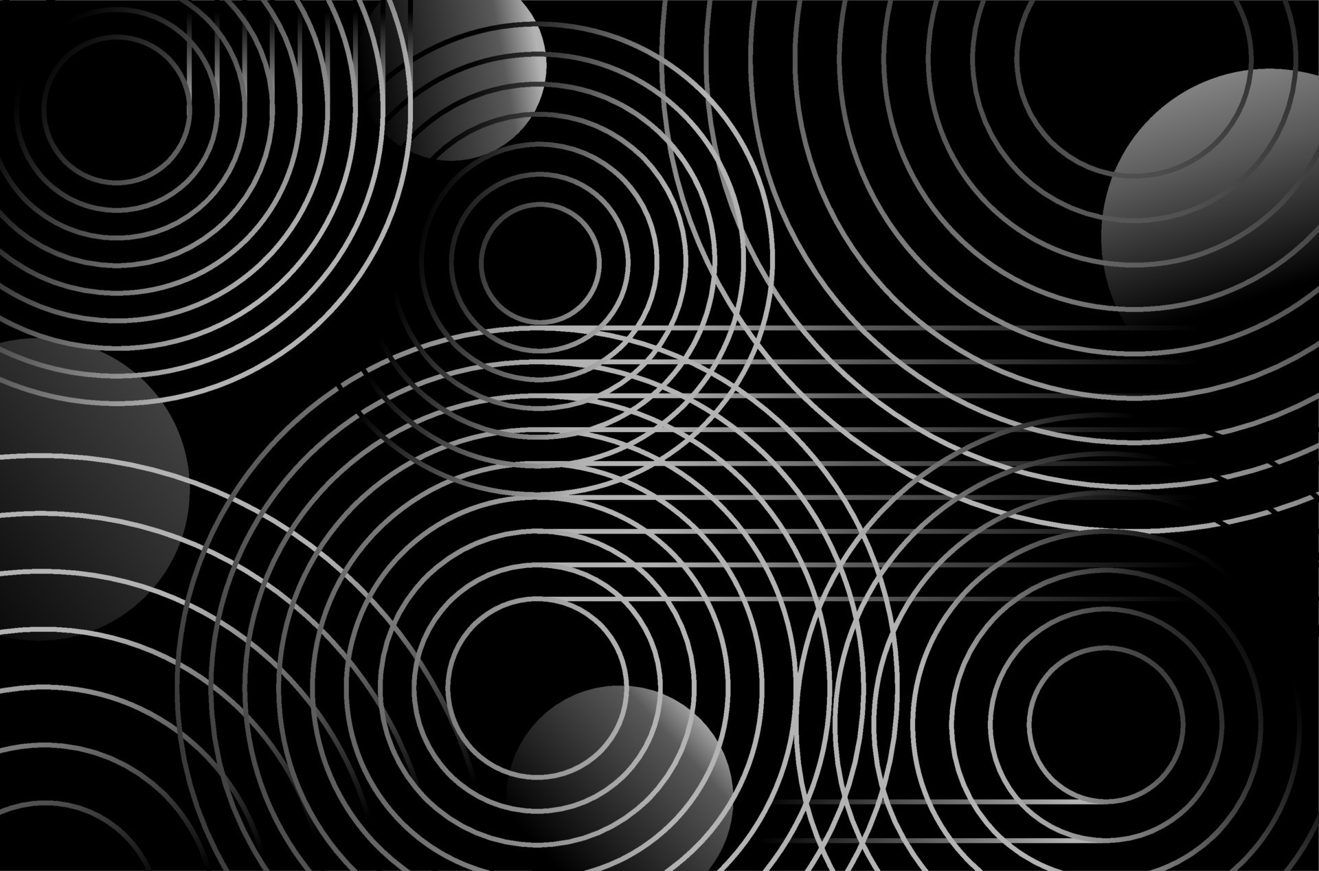 Modern Black Radial Circle Blend Lines Abstract Background Design