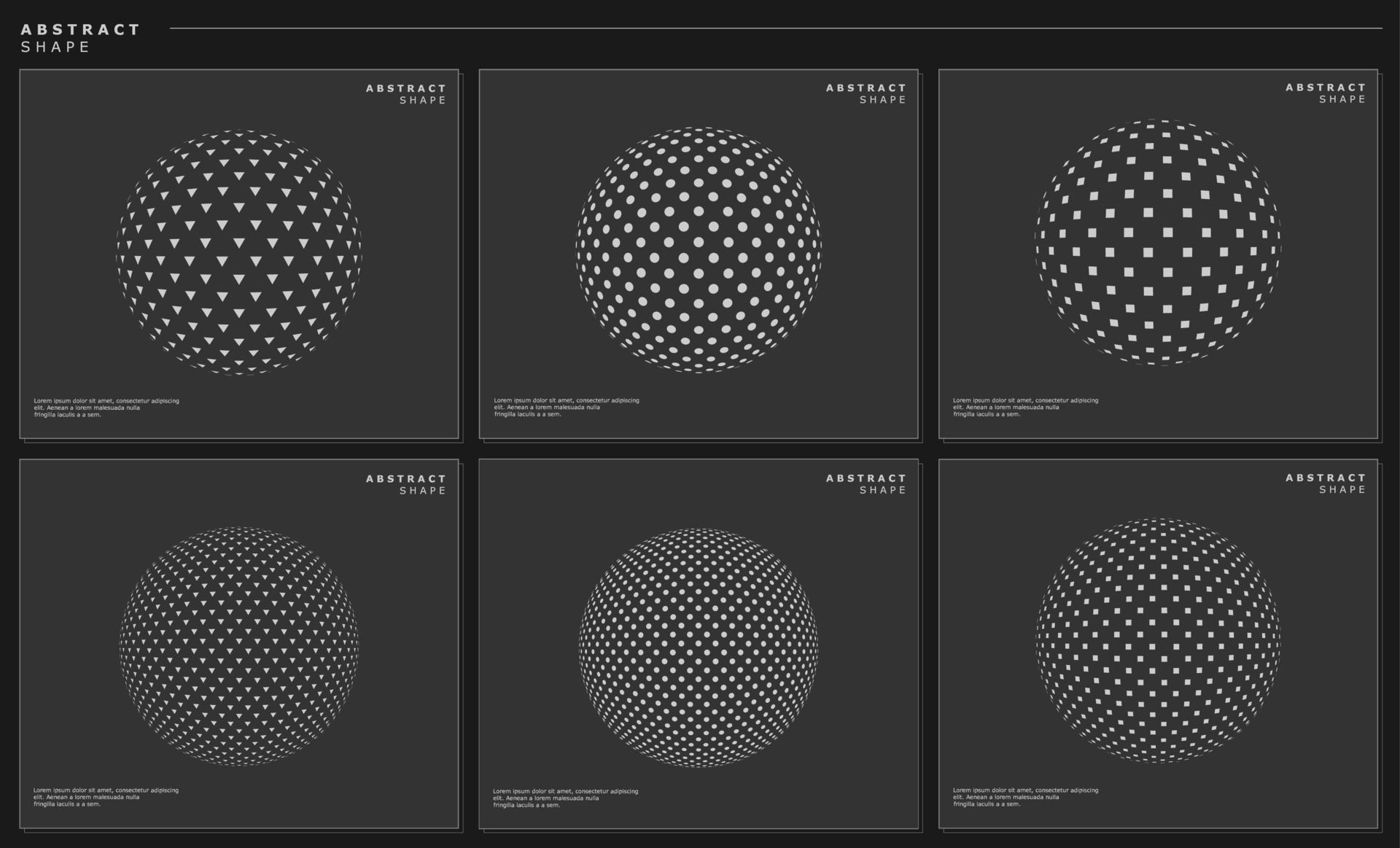 Modern abstract digital circle design template set. Halftone globe ...