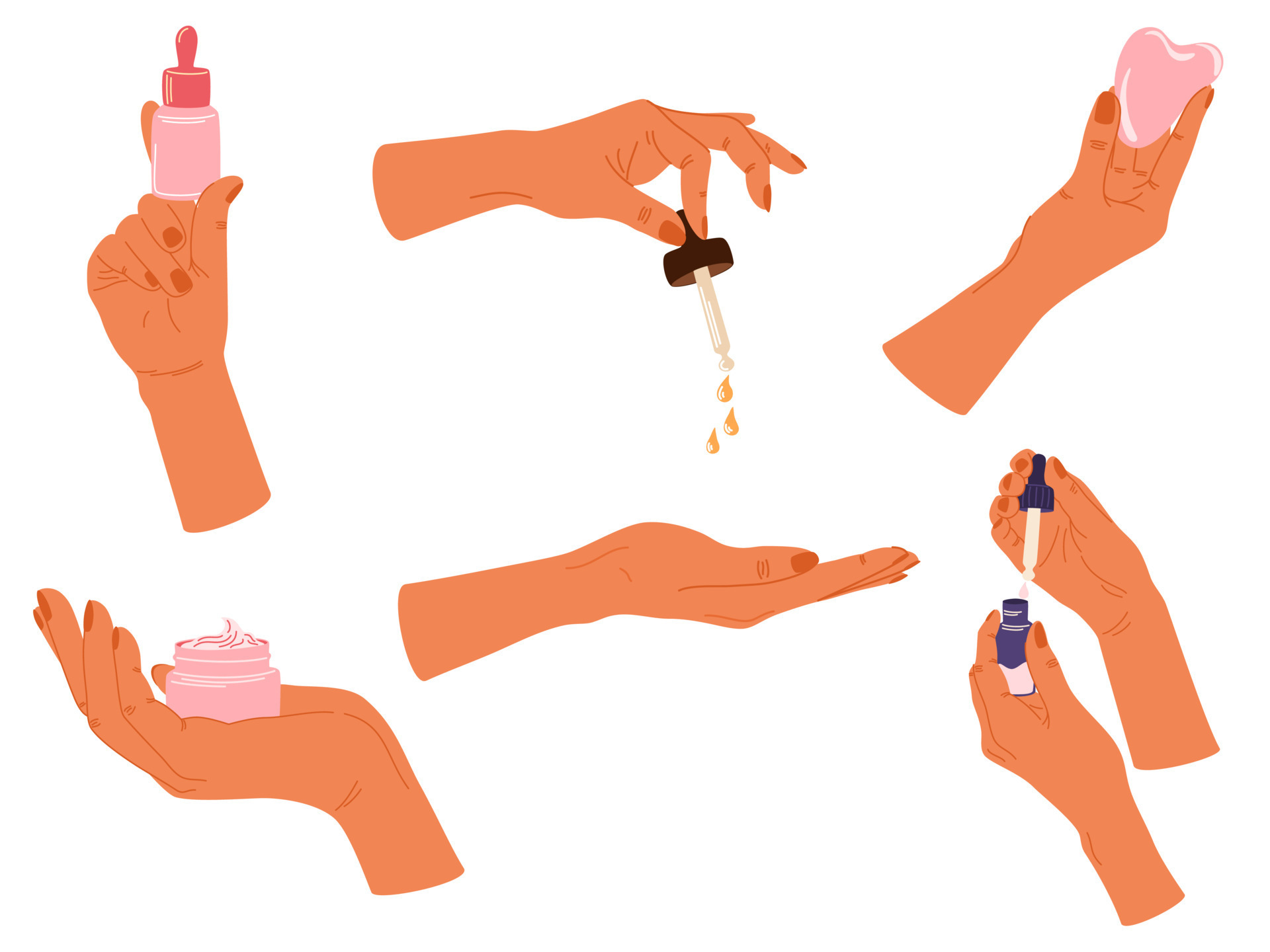Womens Hands Hold Cosmetics Moisturizing Cream Spray For Face And