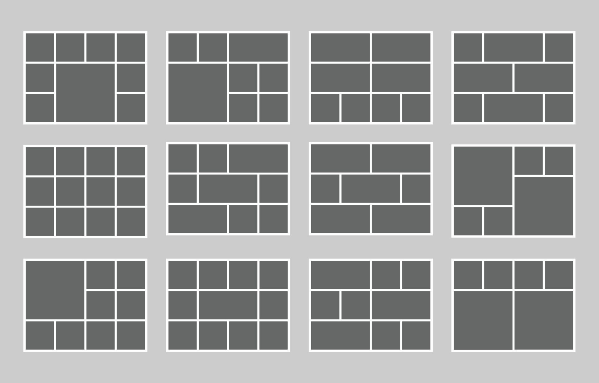 Simple Moodboard Grid Photo Collage Templates Set 20339700 Vector Art