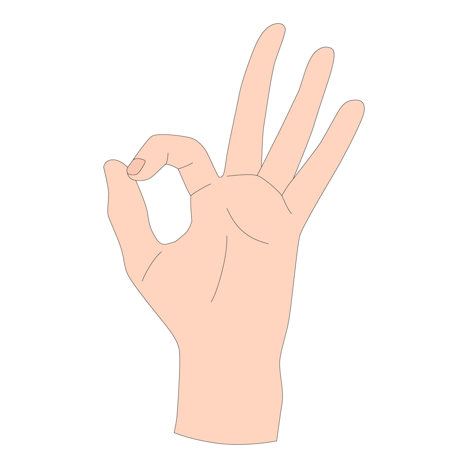 A hand gesture - everything okay. Sign language. Vector illusration ... A hand gesture - everything okay. Sign language. Vector illusration ...