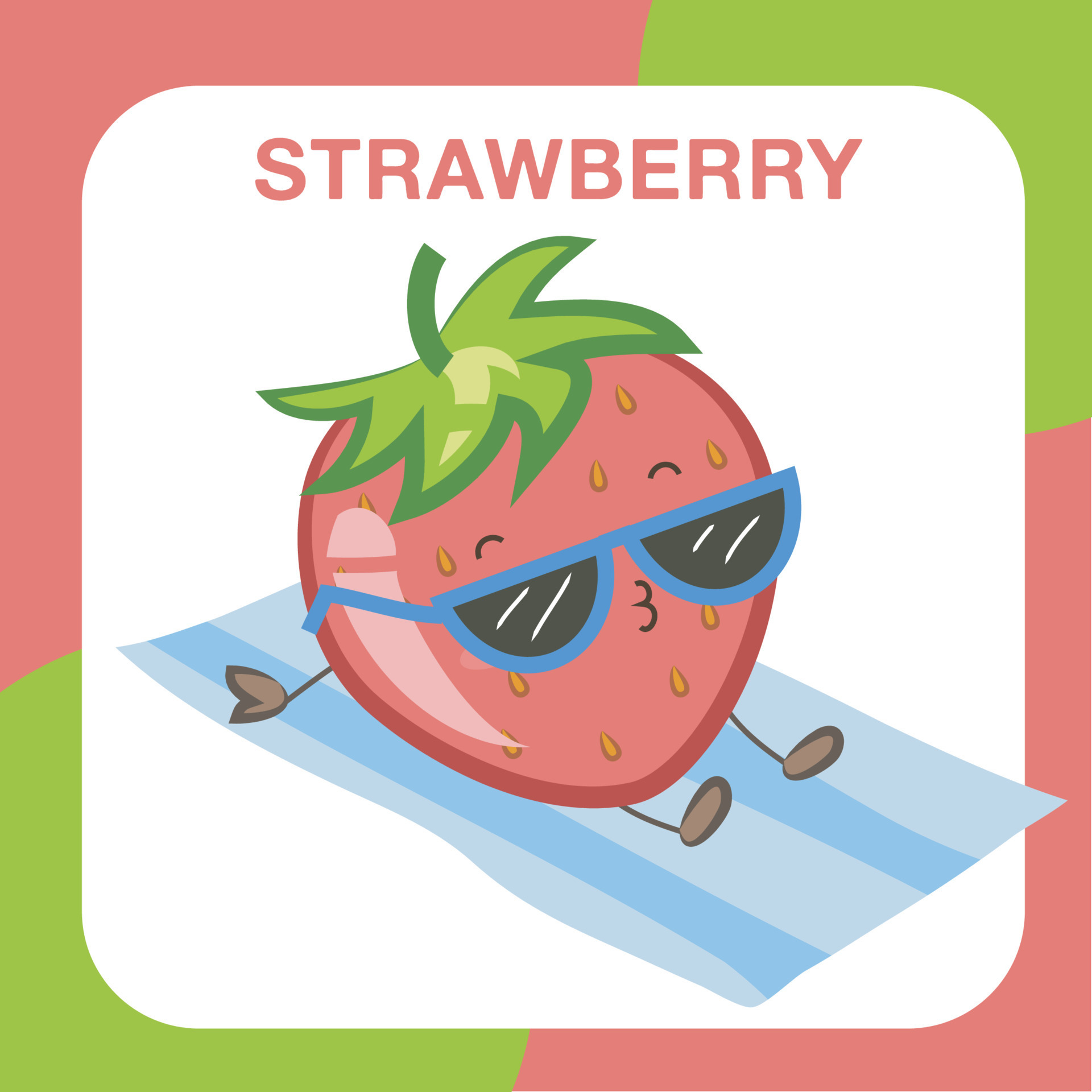 Tropical fruit Flashcard for Children. Cute flashcard for children ...