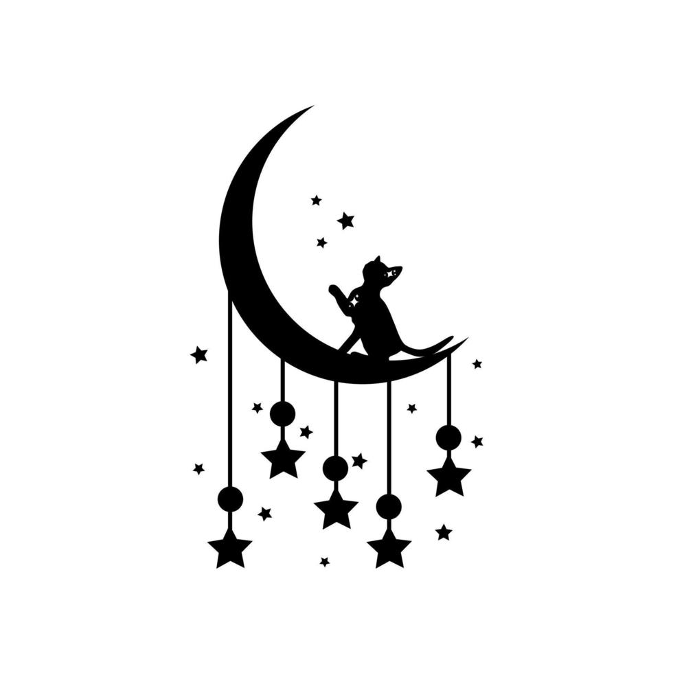 Moon Cat Icon Vector Set Moon Star Illustration Sign Collection Luna moon-cat-icon-vector-set-moon-star-illustration-sign-collection-luna
