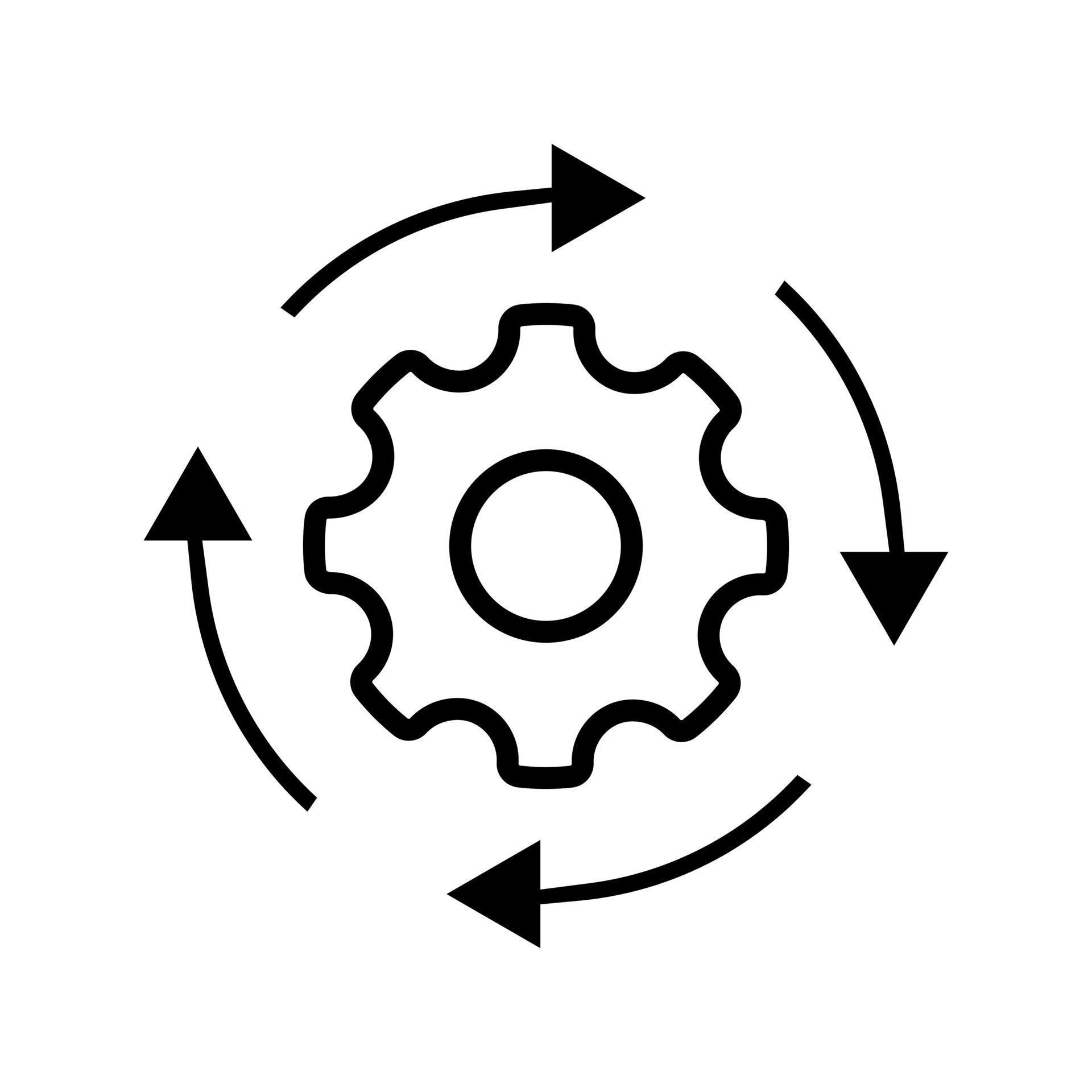 Workflow process icon in flat style. Gear cog wheel with arrows vector ...