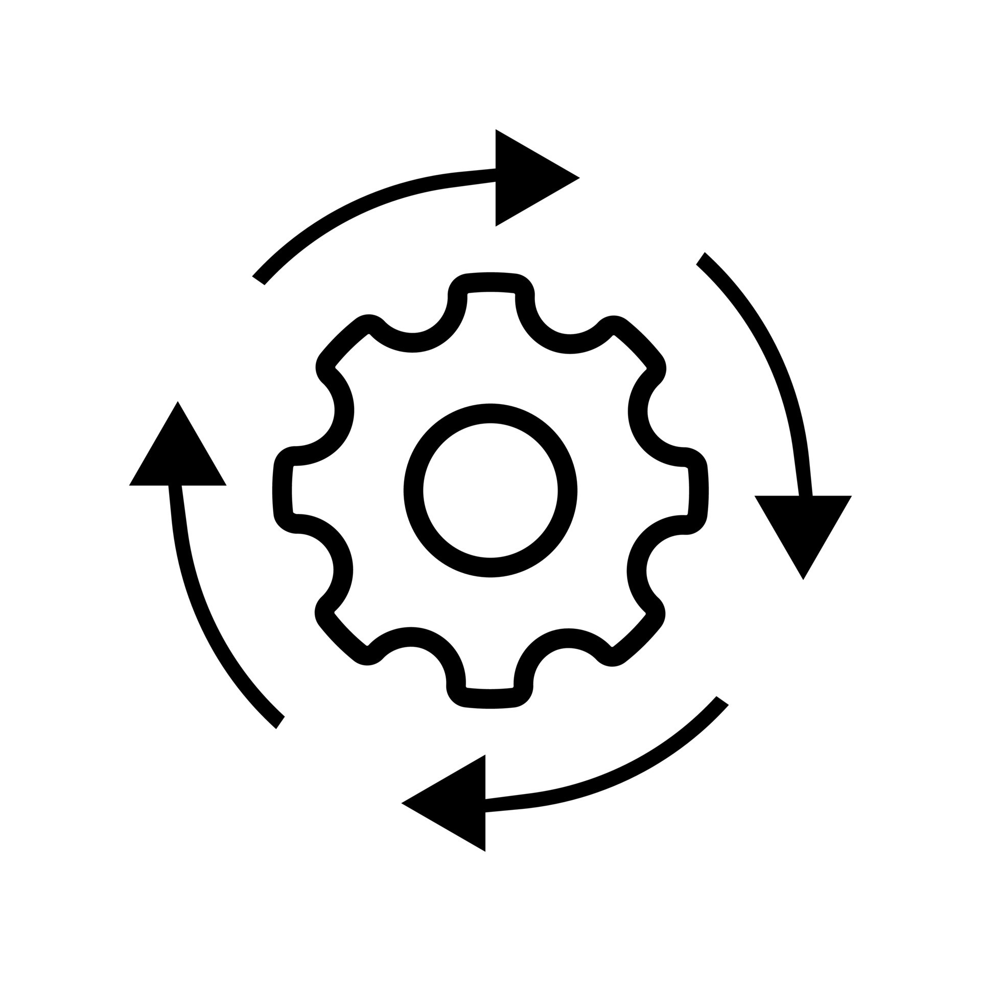 Workflow Process Icon In Flat Style Gear Cog Wheel With Arrows Vector