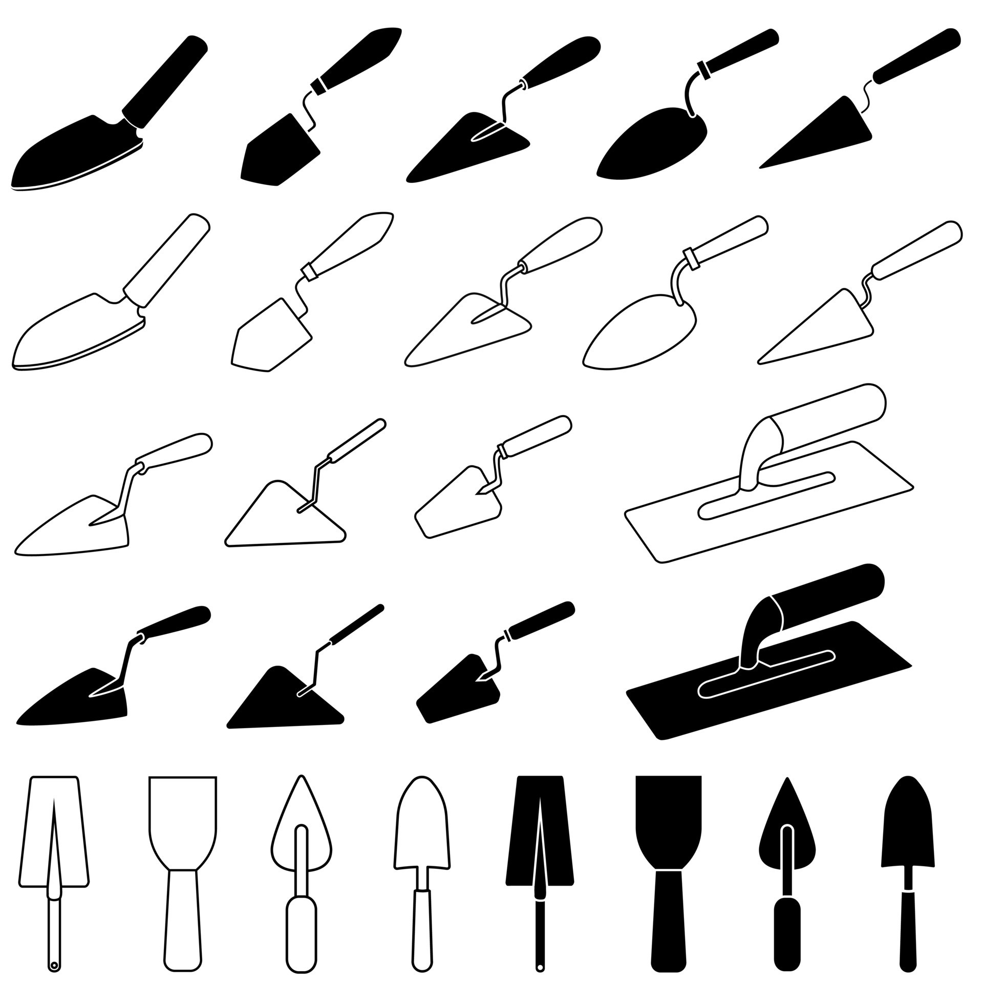 Trowel icon vector set. Putty knife illustration sign collection ... Trowel icon vector set. Putty knife illustration sign collection ...