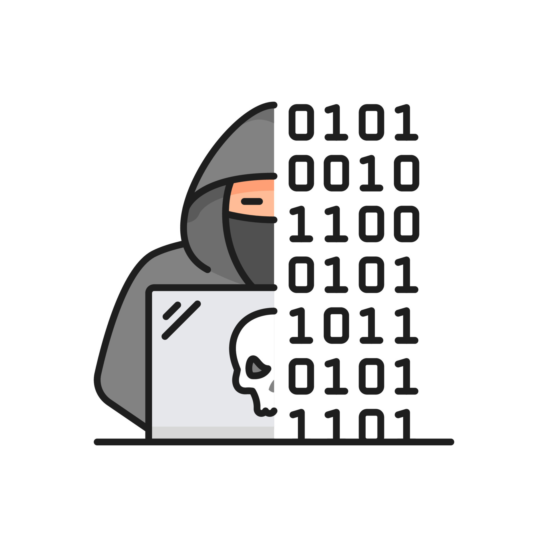 Professional hacker using laptop planning attack 20363435 Vector Art at ...