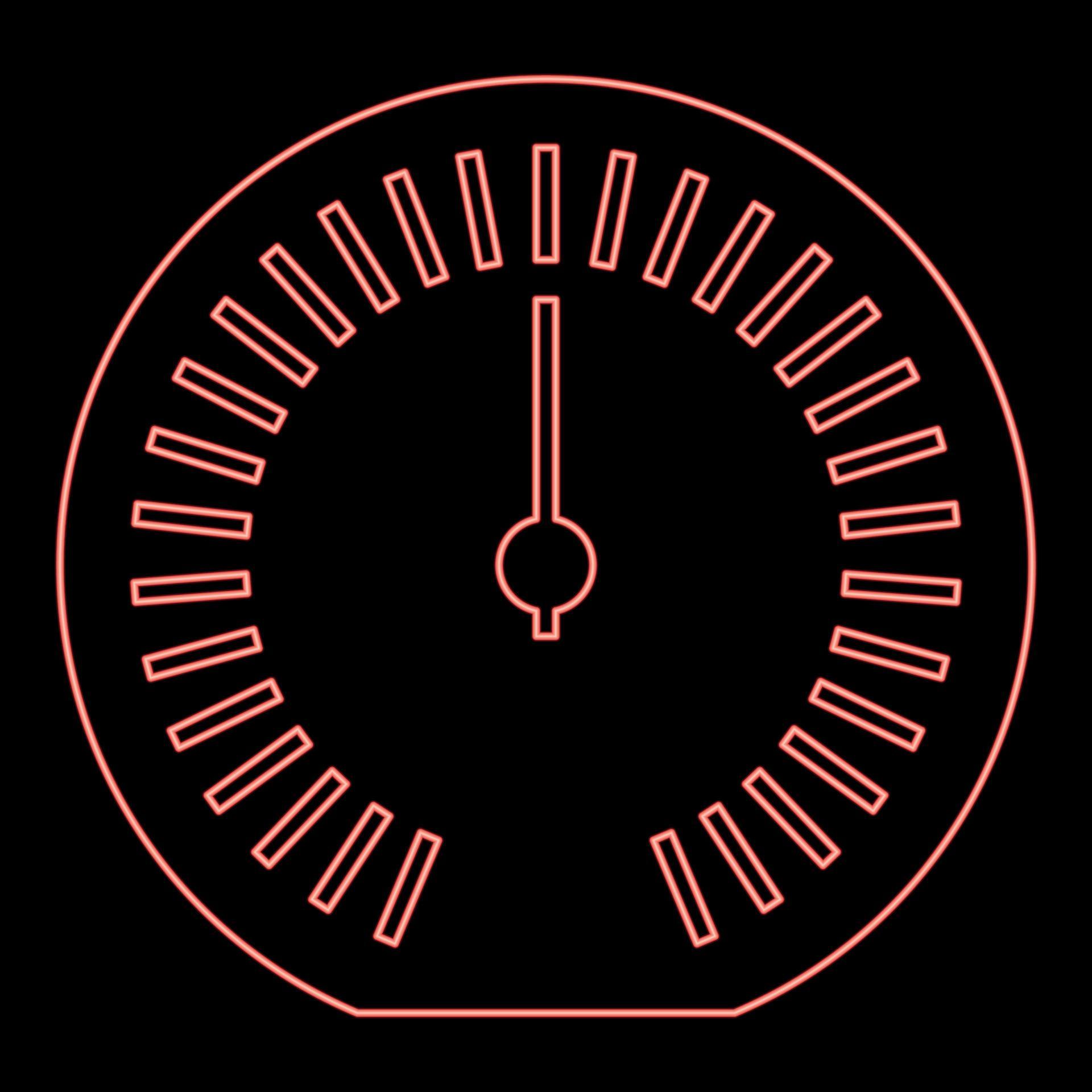 Neon Speedometer Odometer Speed Counter Meter Red Color Vector