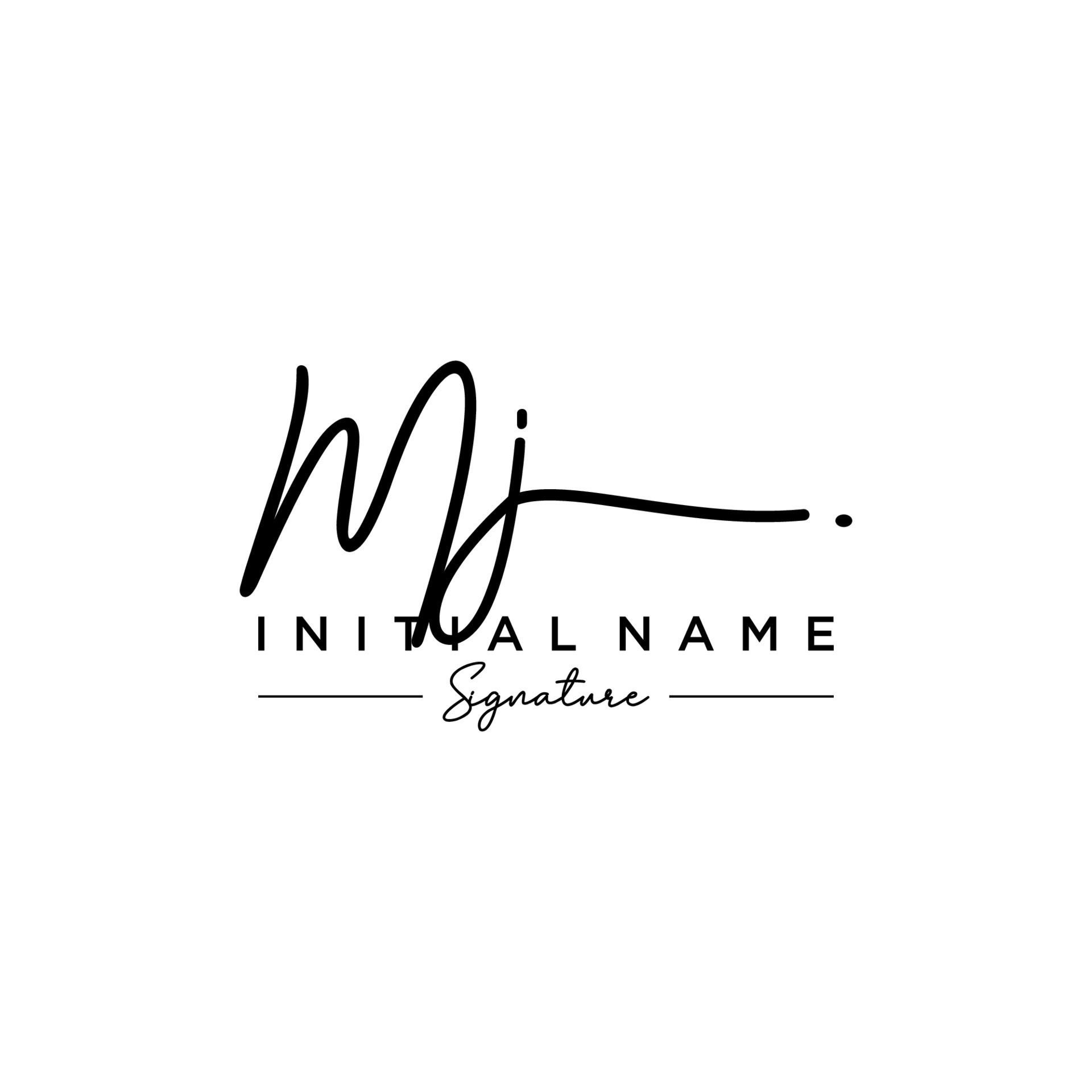 Letter Mj Signature Logo Template Vector 20372131 Vector Art At Vecteezy