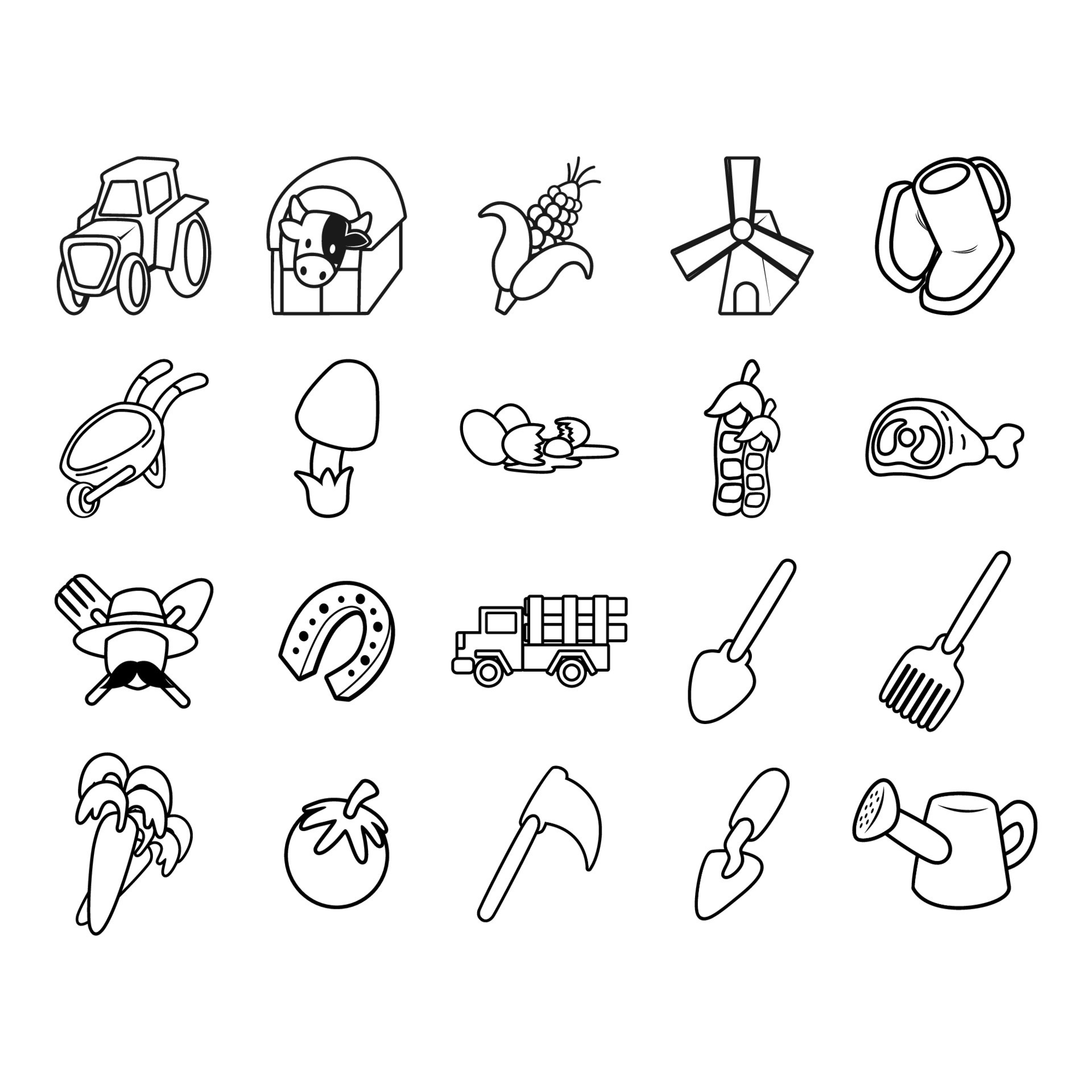 agriculture icon set 20372380 Vector Art at Vecteezy