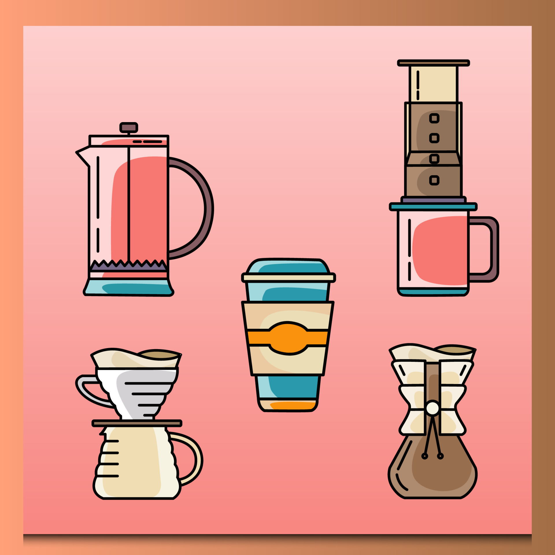 coffee shop icon set collections 20373327 Vector Art at Vecteezy