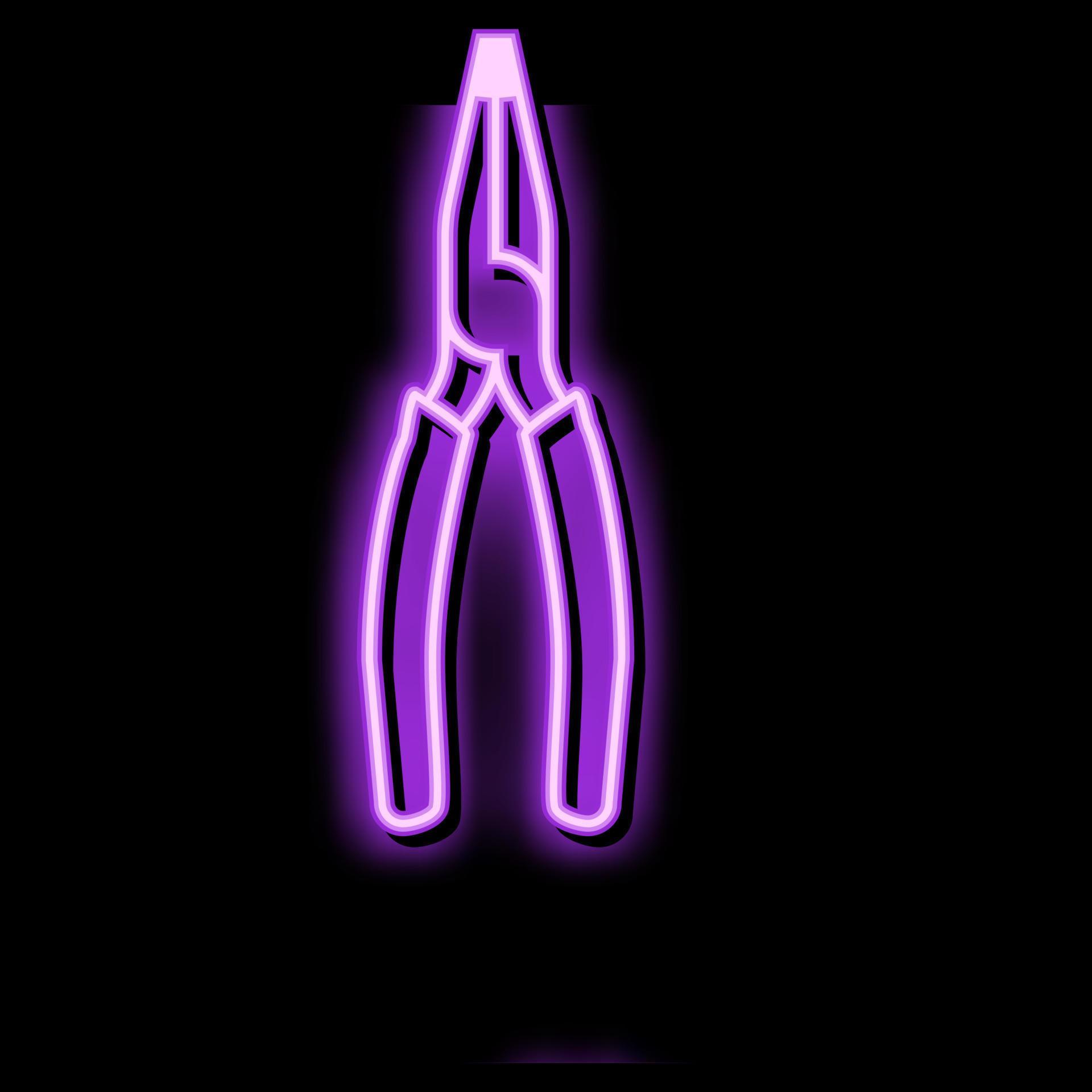 Long Nose Pliers Neon Glow Icon Illustration 20374500 Vector Art At