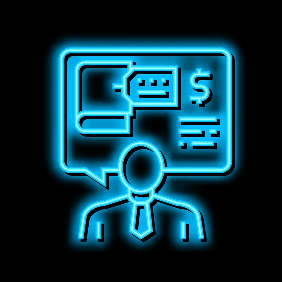 advising clients on regulatory issues neon glow icon illustration 20375543 Vector Art at Vecteezy