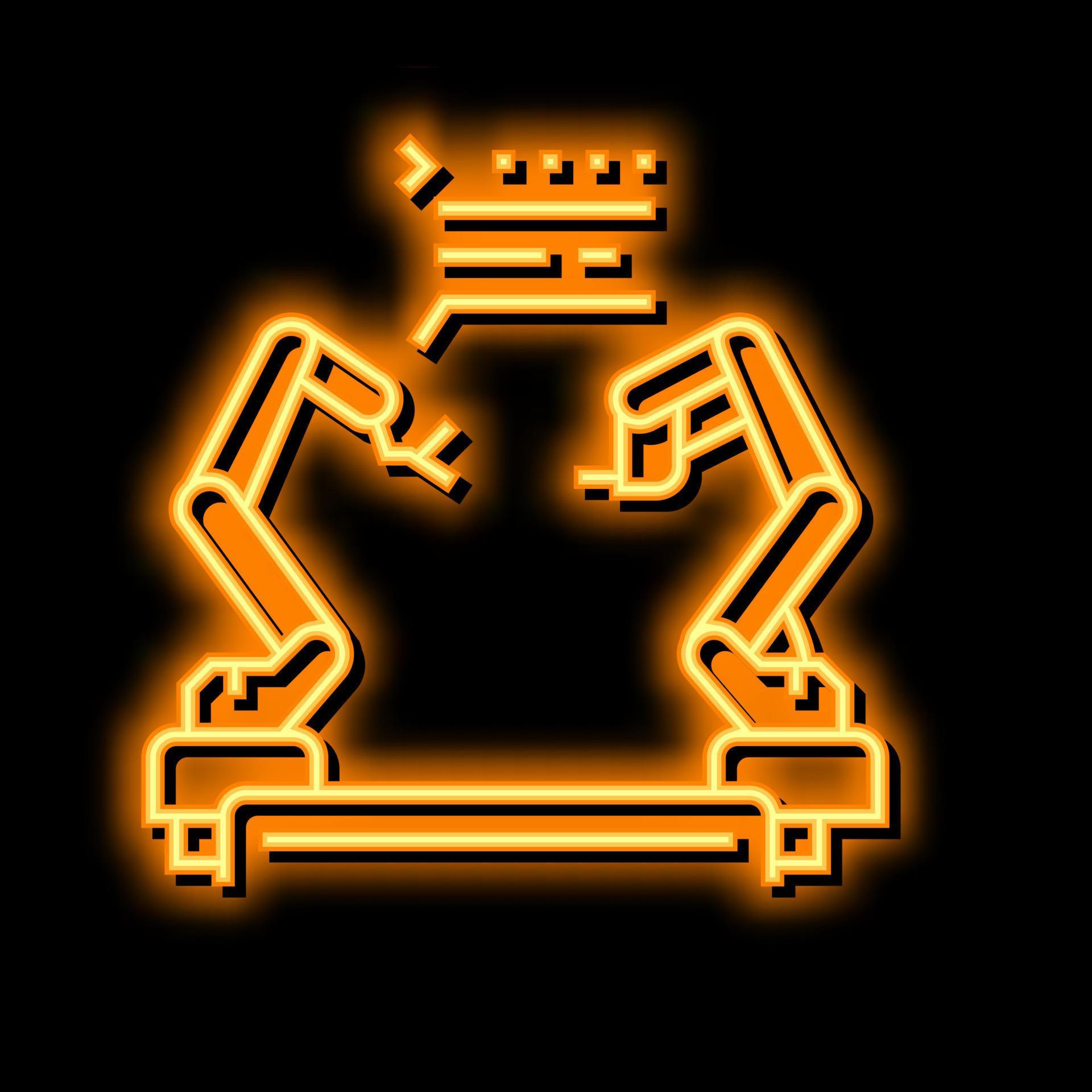 pre-programmed robot neon glow icon illustration 20375915 Vector Art at ...