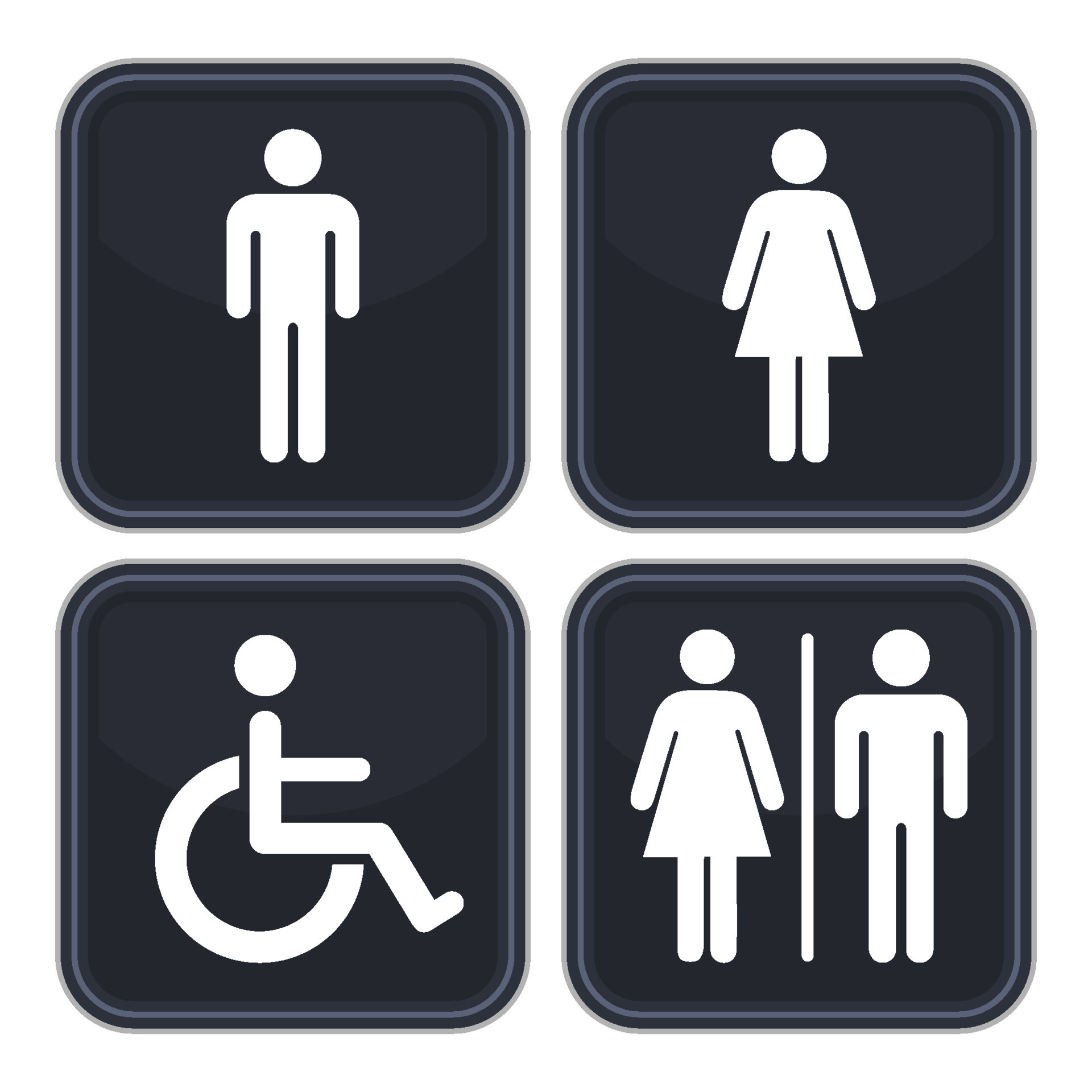 Toilet Sign Restroom Public Sign Symbol Man Woman Wc Simple Black