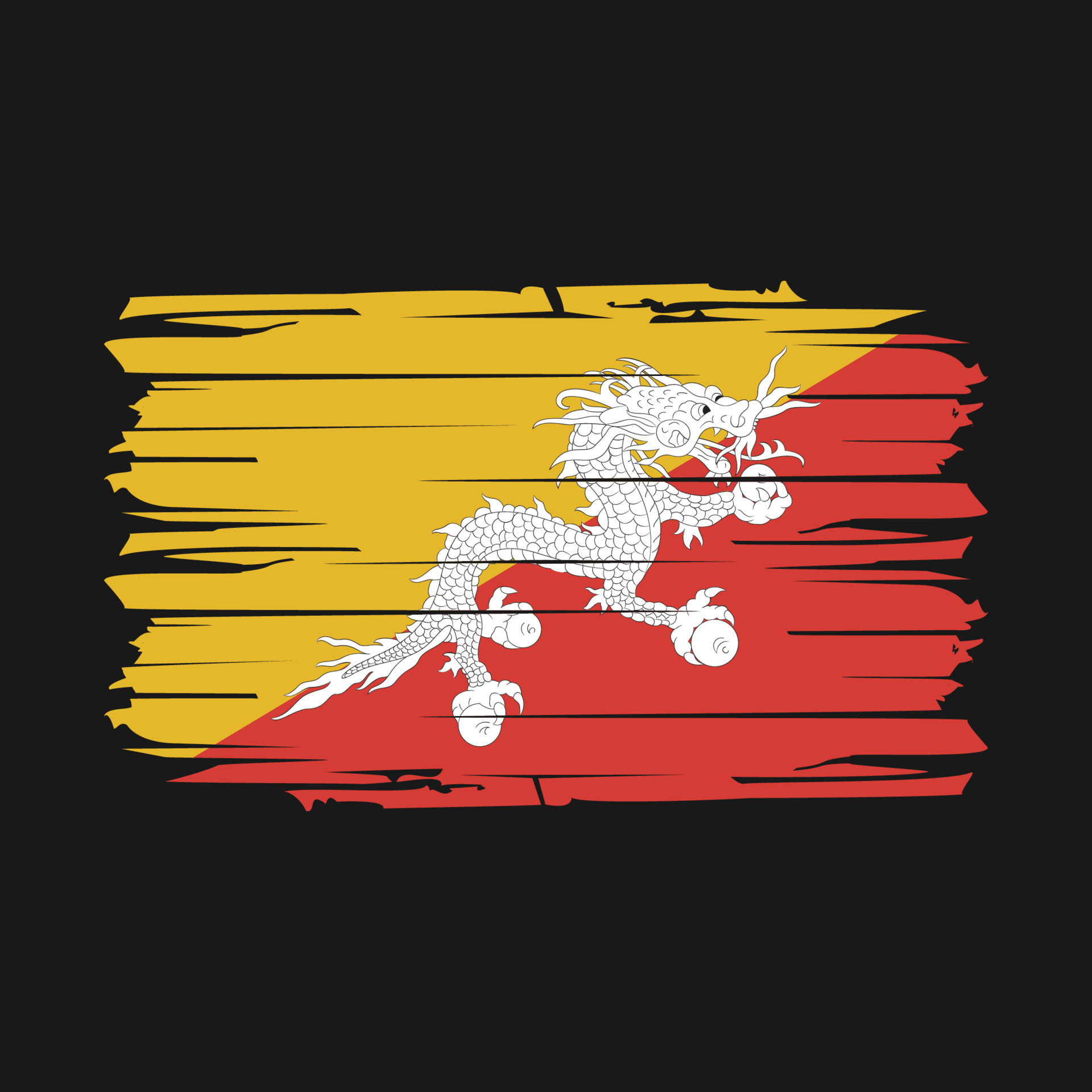 Bhutan Flag Brush Vector 20378955 Vector Art at Vecteezy