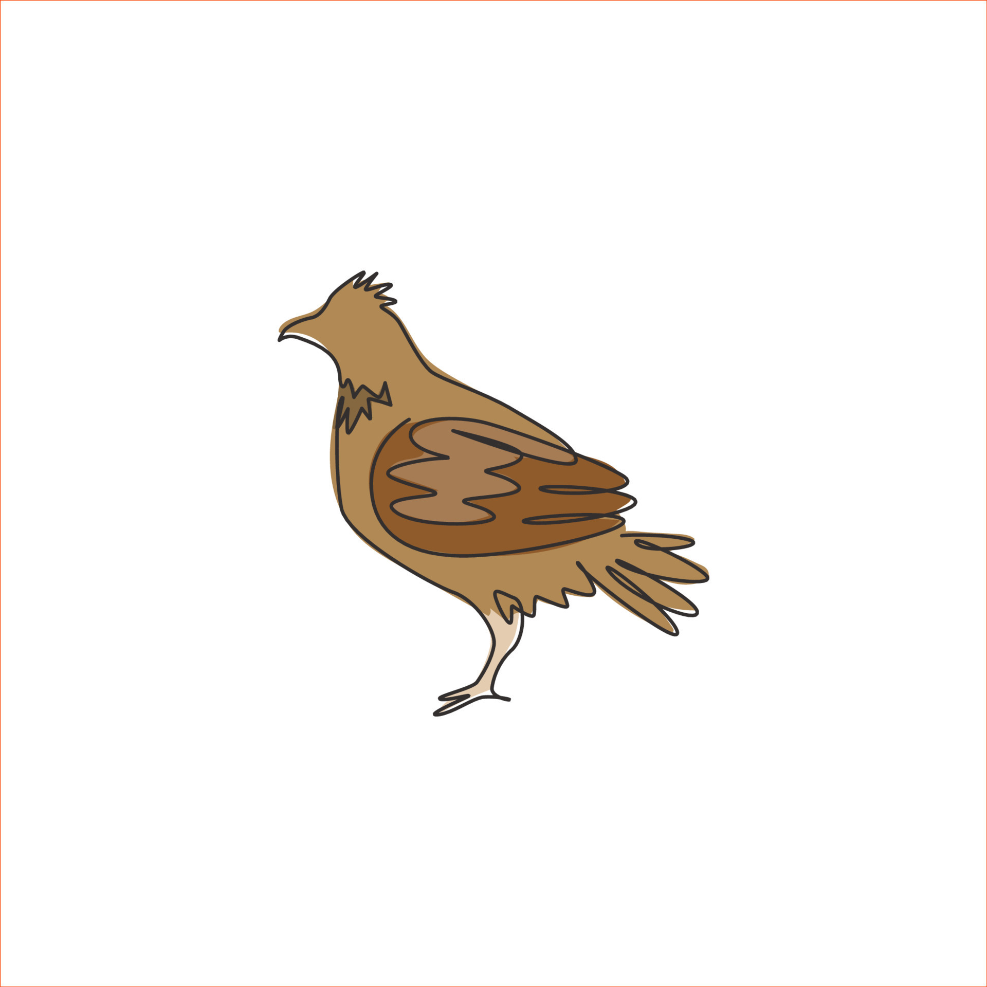 Single One Line Drawing Of Adorable Grouse Bird For Foundation Logo Identity Shooting Bird
