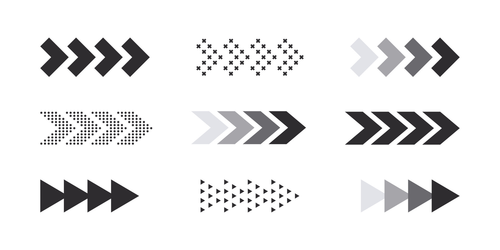 Arrows pointers. Arrows different shapes. Modern arrow icons. Vector ... Arrows pointers. Arrows different shapes. Modern arrow icons. Vector ...