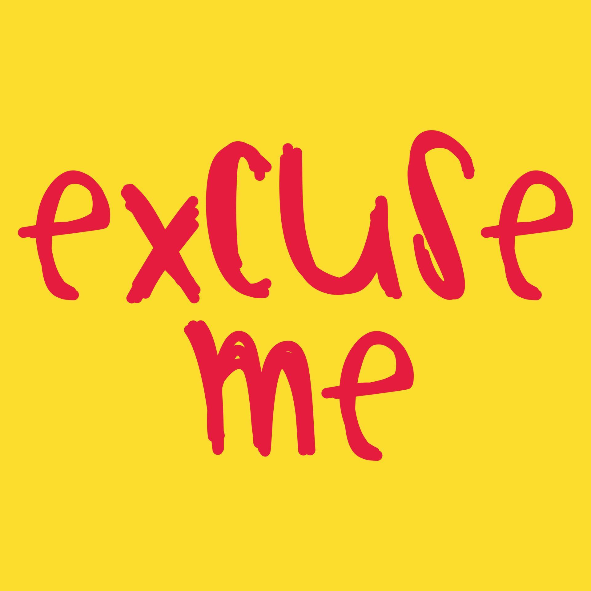Hand drawn Excuse me lettering vector illustration 20382389 Vector Art at Vecteezy
