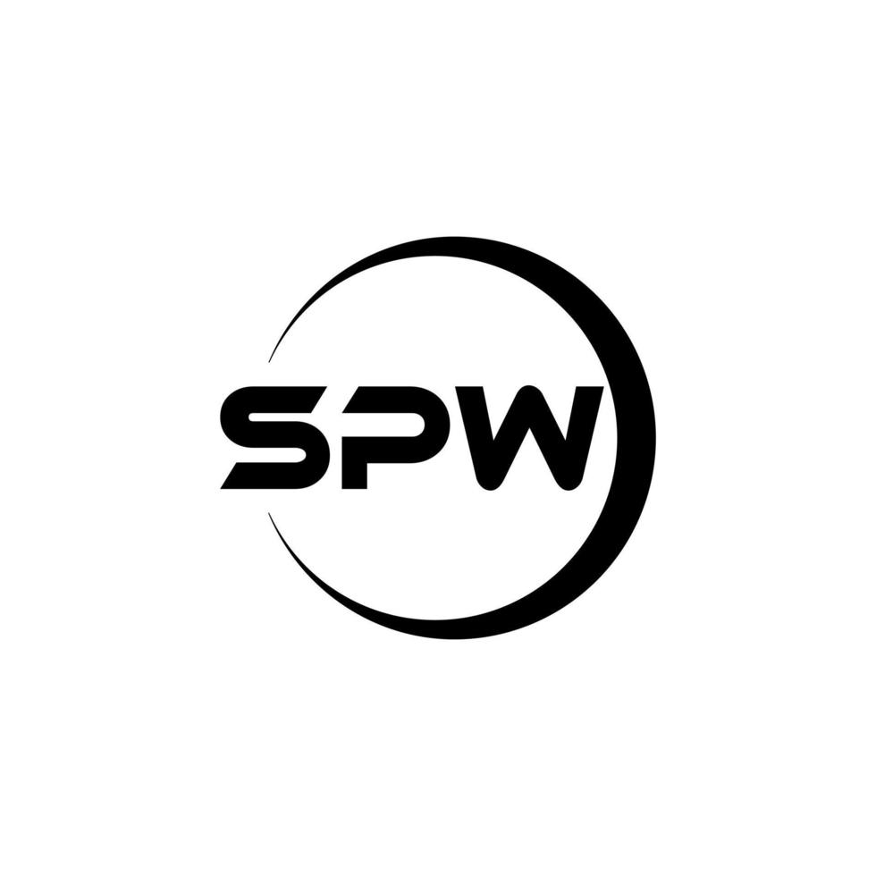 diseño del logotipo de la letra spw en la ilustración. logotipo vectorial, diseños de caligrafía ...