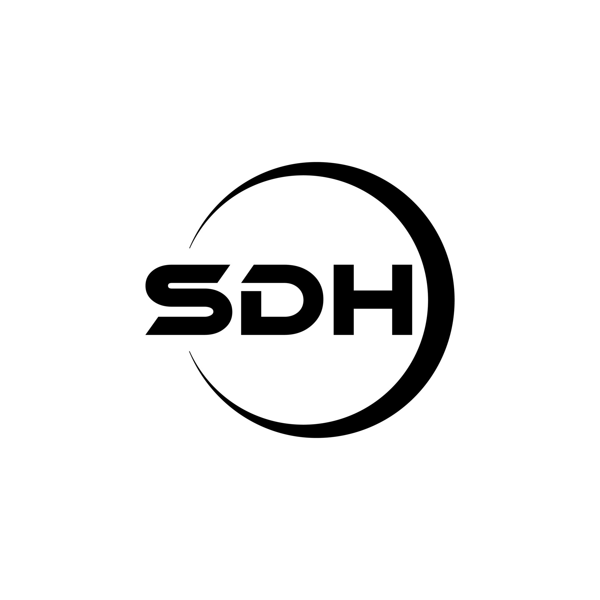 diseño del logotipo de la letra sdh en la ilustración. logotipo vectorial, diseños de caligrafía ...