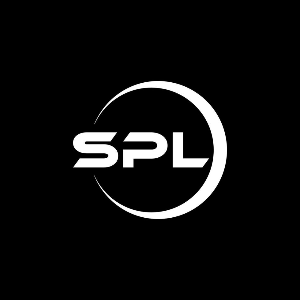 SPL letter logo design in illustration. Vector logo, calligraphy ...
