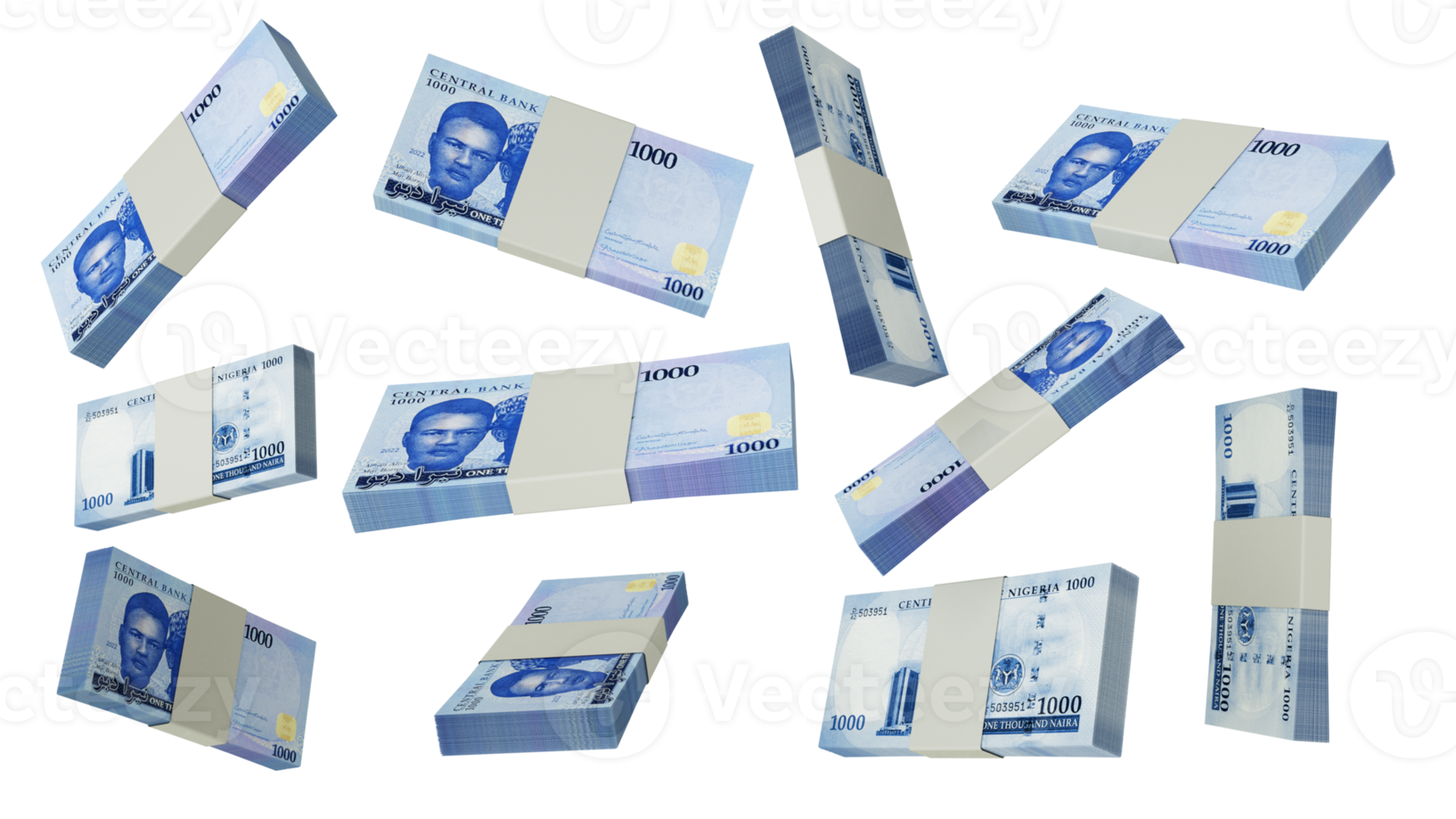 3d Rendering Of Stacks Of 1000 Nigerian Naira Notes Flying In Different Angles And Orientations
