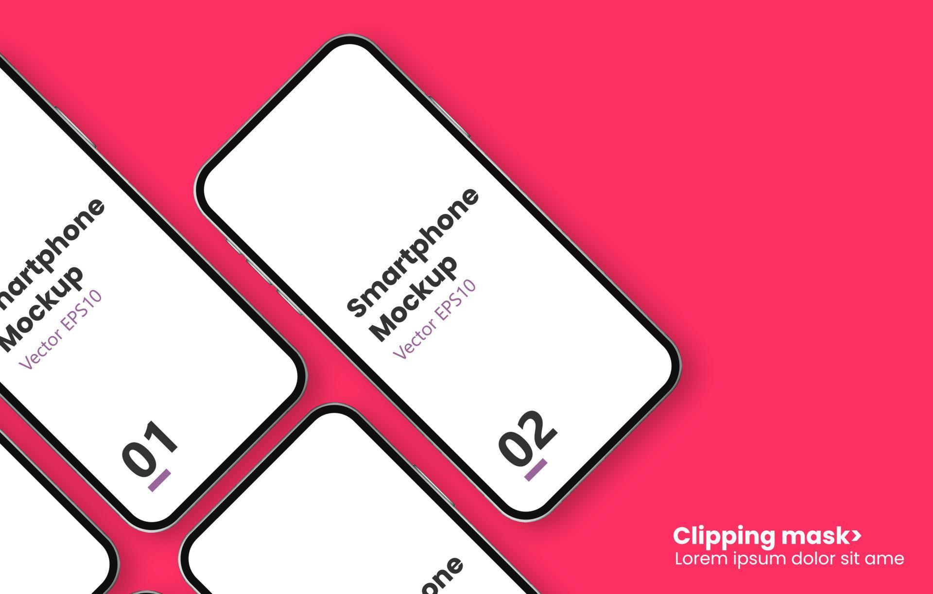 Collection Of Realistic Smartphone Mockups Device Ui Ux Mockup For