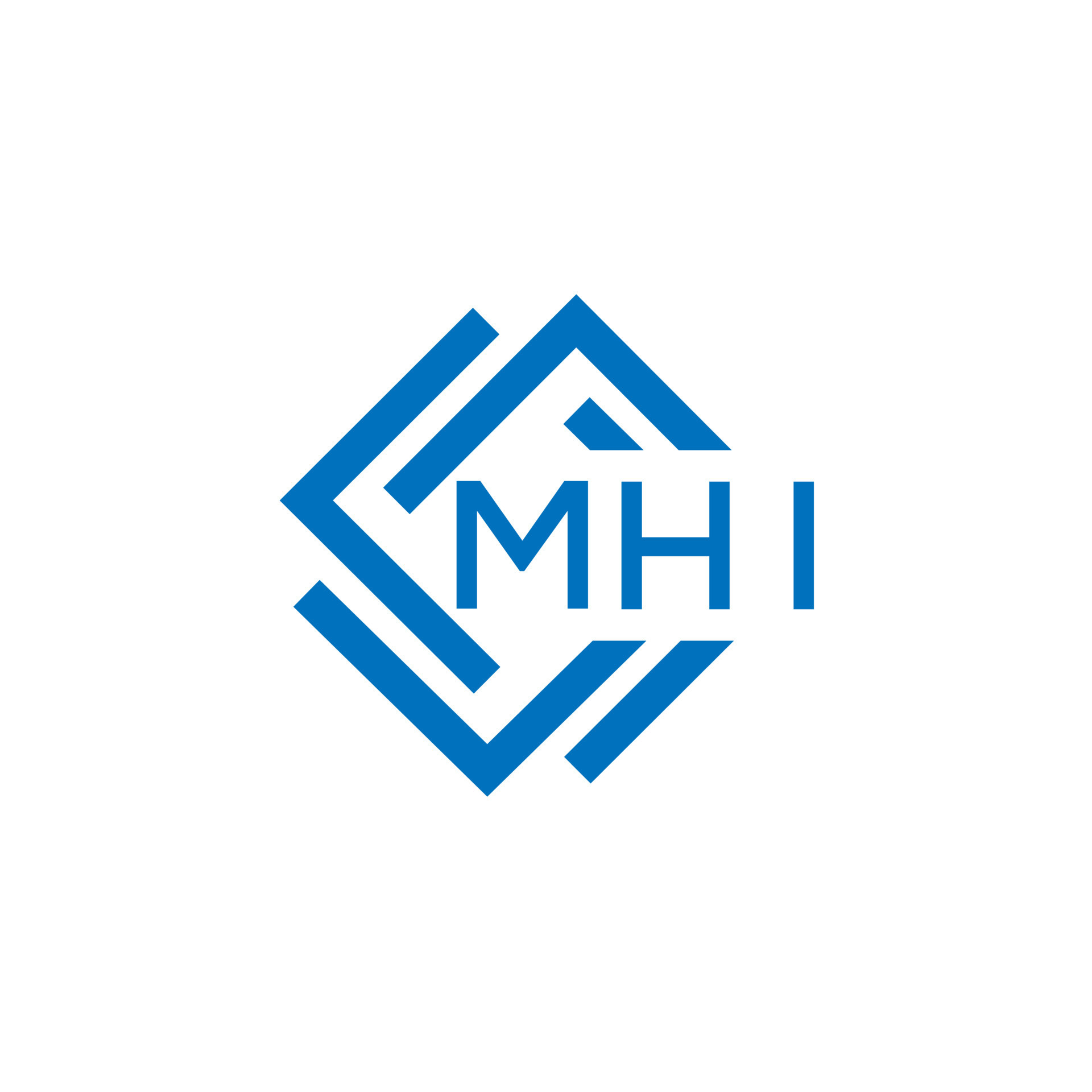 MHI letter design.MHI letter logo design on white background. MHI creative circle letter logo ...