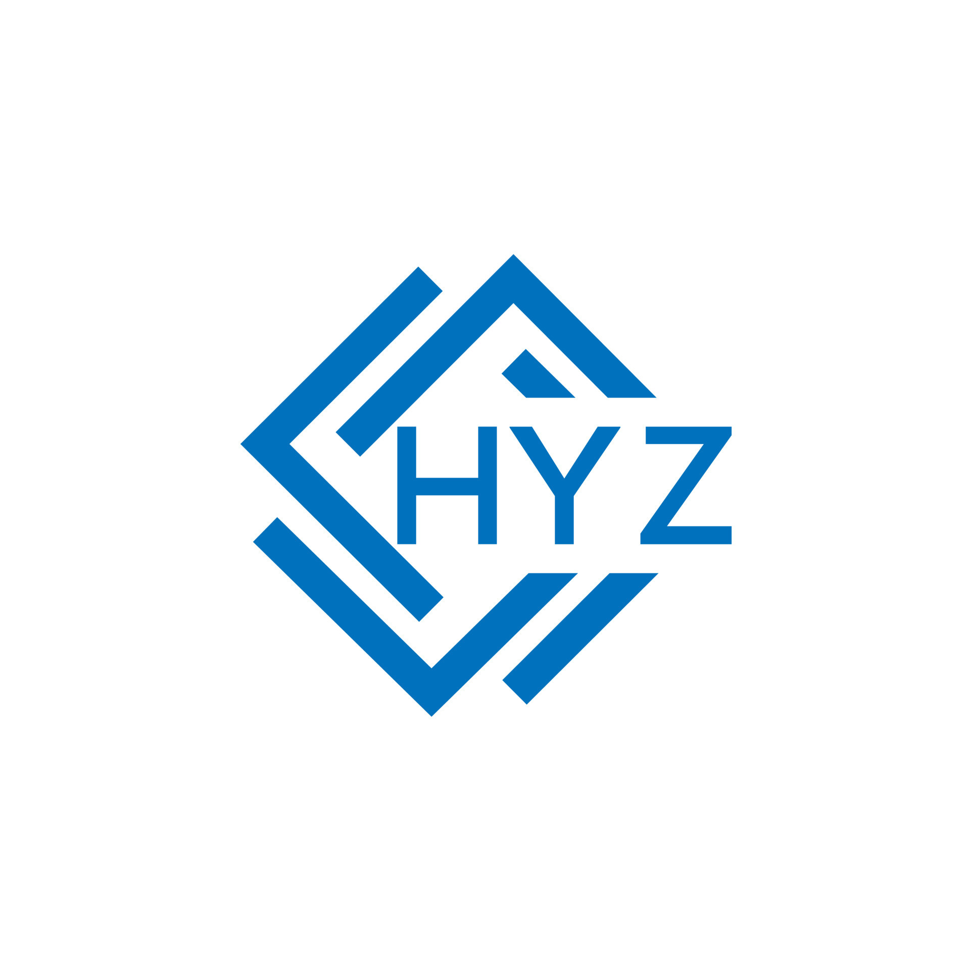 HYZ letter logo design on white background. HYZ creative circle letter logo concept. HYZ letter ...