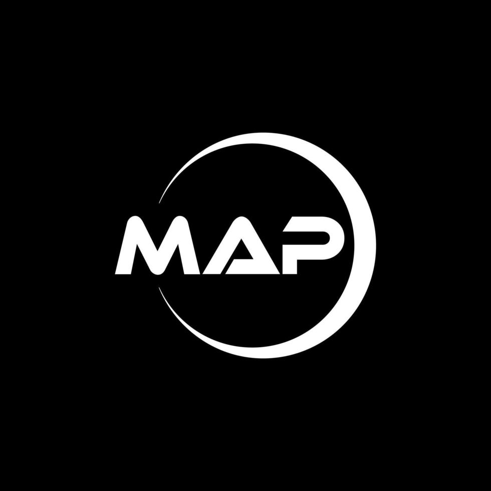 MAP letter logo design in illustration. Vector logo, calligraphy ...