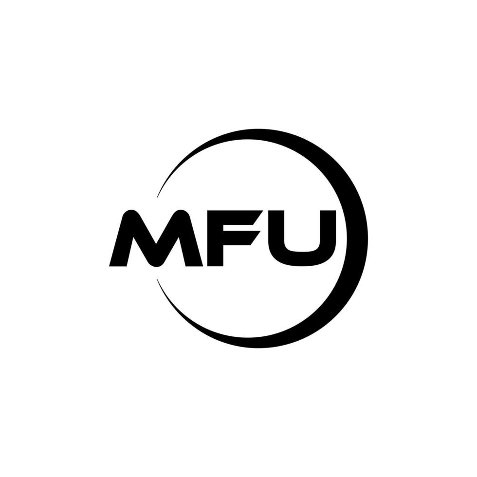 diseño del logotipo de la letra mfu en la ilustración. logotipo vectorial, diseños de caligrafía ...