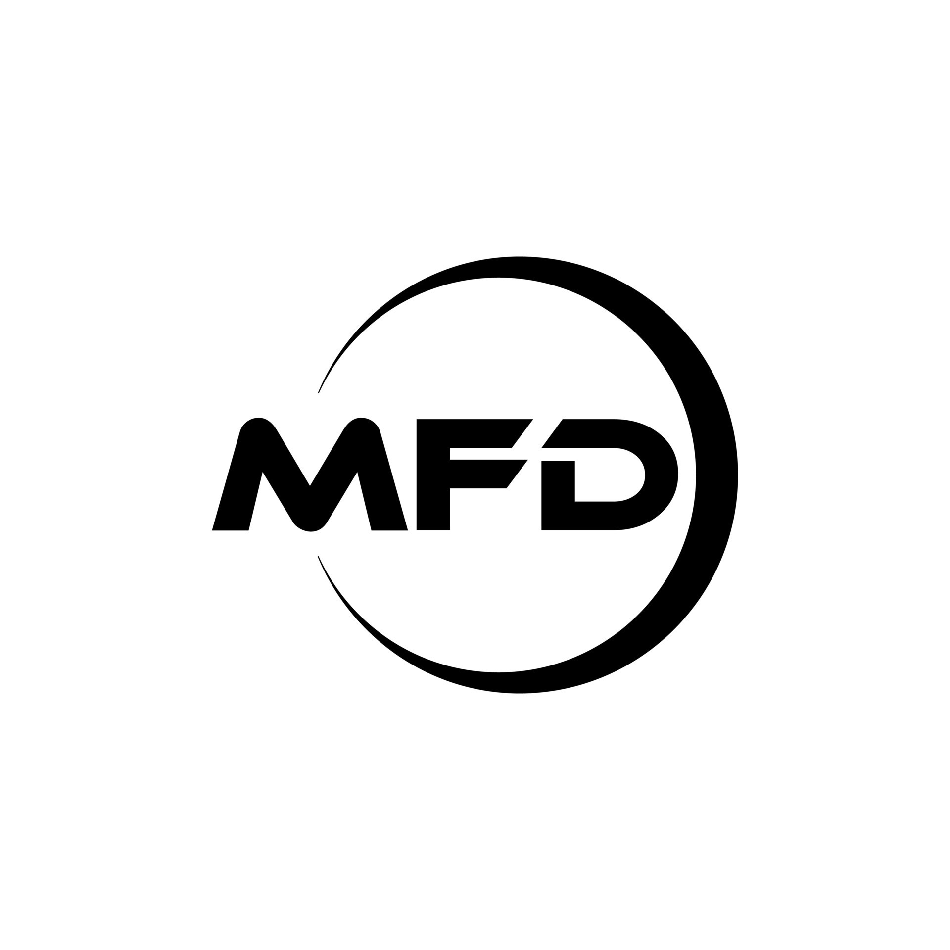 diseño del logotipo de la letra mfd en la ilustración. logotipo vectorial, diseños de caligrafía ...