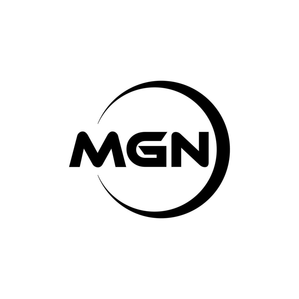 MGN letter logo design in illustration. Vector logo, calligraphy designs for logo, Poster ...