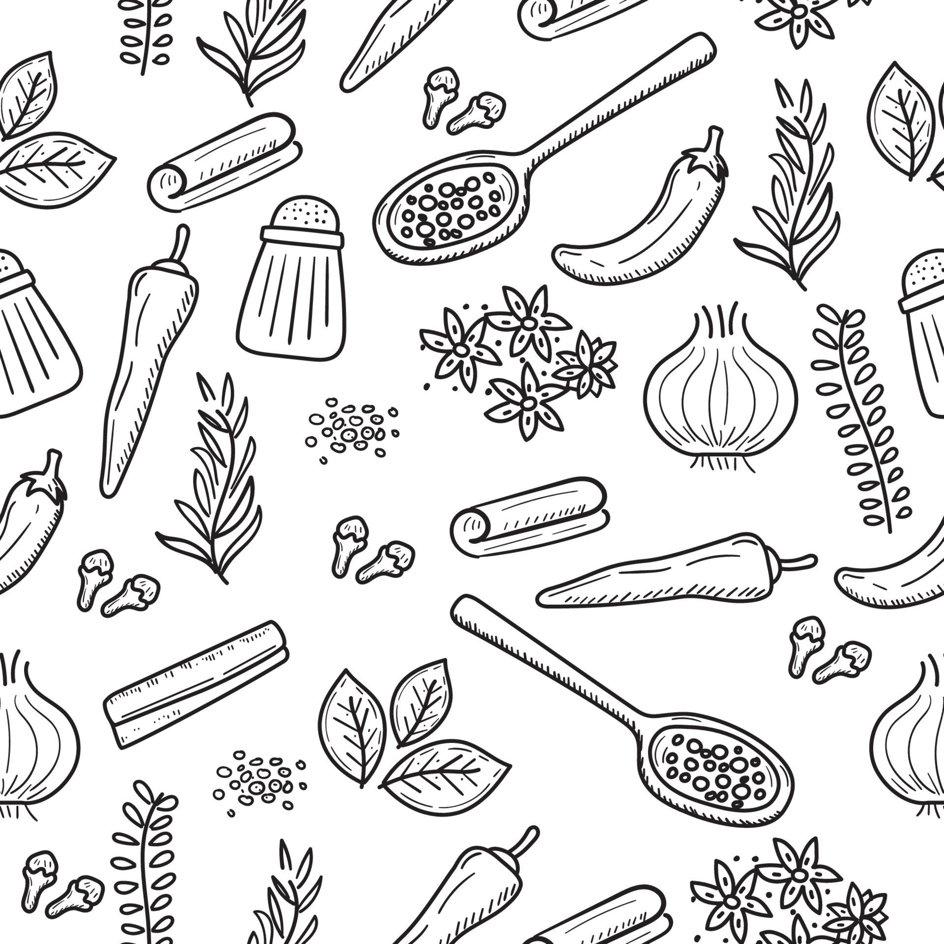 Set of herb and spices doodle illustration. Herb and spices doodle ... Set of herb and spices doodle illustration. Herb and spices doodle ...