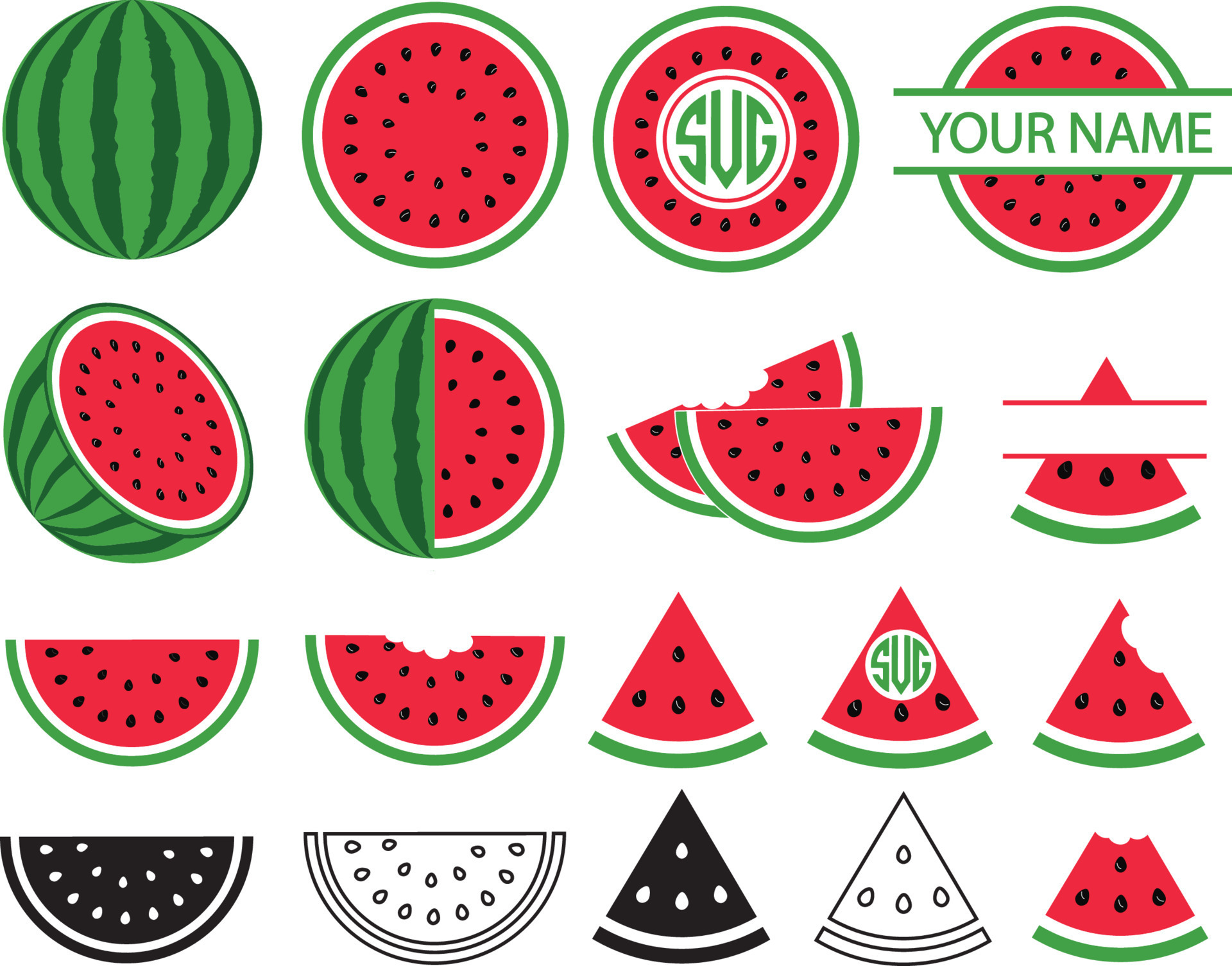 Watermelon Svg Bundle Hello Summer Svg Porch Sign Svg Digital