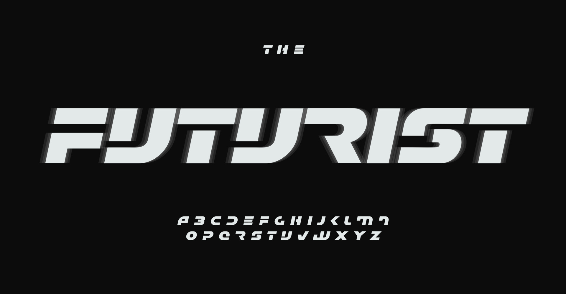 Modern futuristic alphabet, bold heavy letters, cool dynamic font for ... Modern futuristic alphabet, bold heavy letters, cool dynamic font for ...