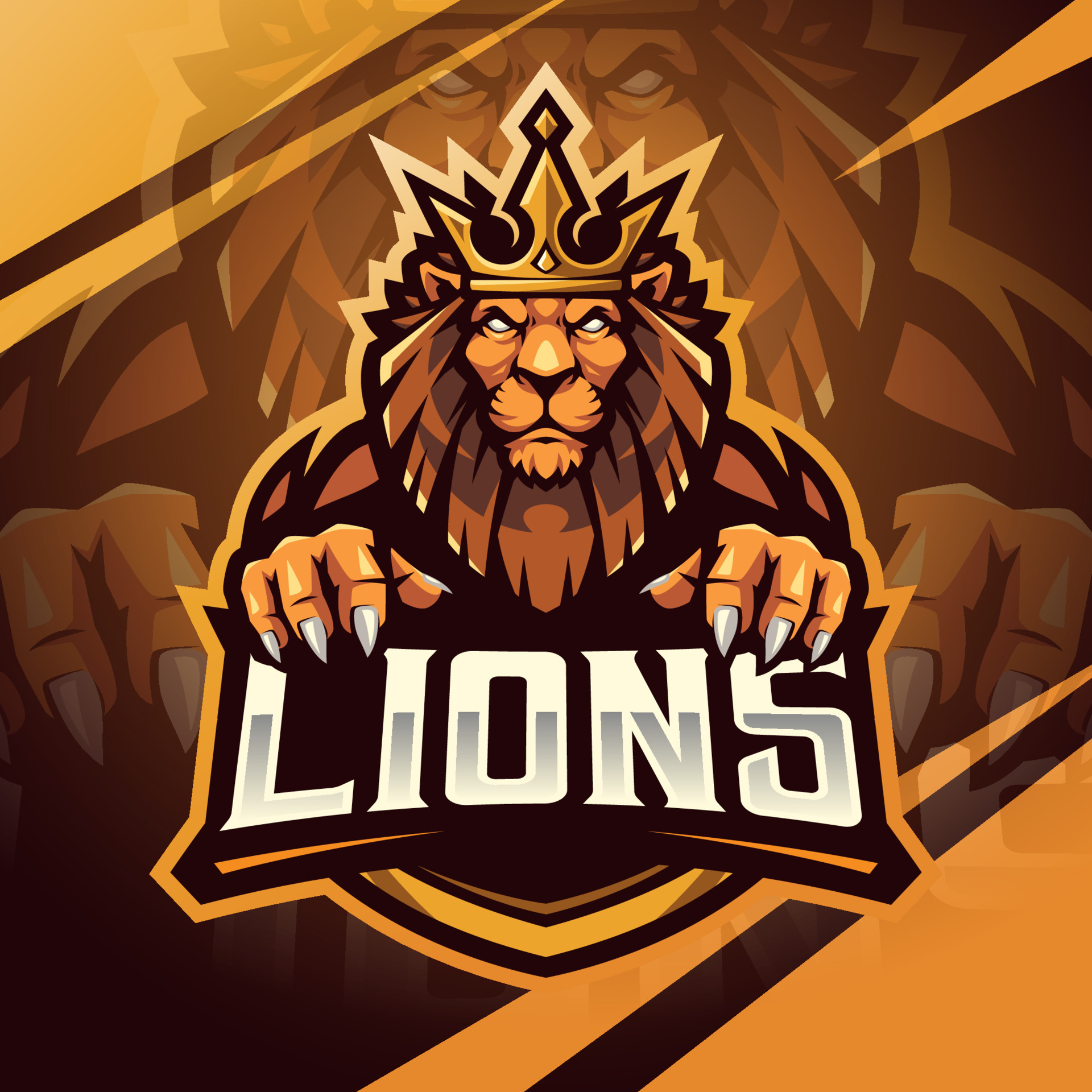 Lion king esport mascot logo design 20399203 Vector Art at Vecteezy